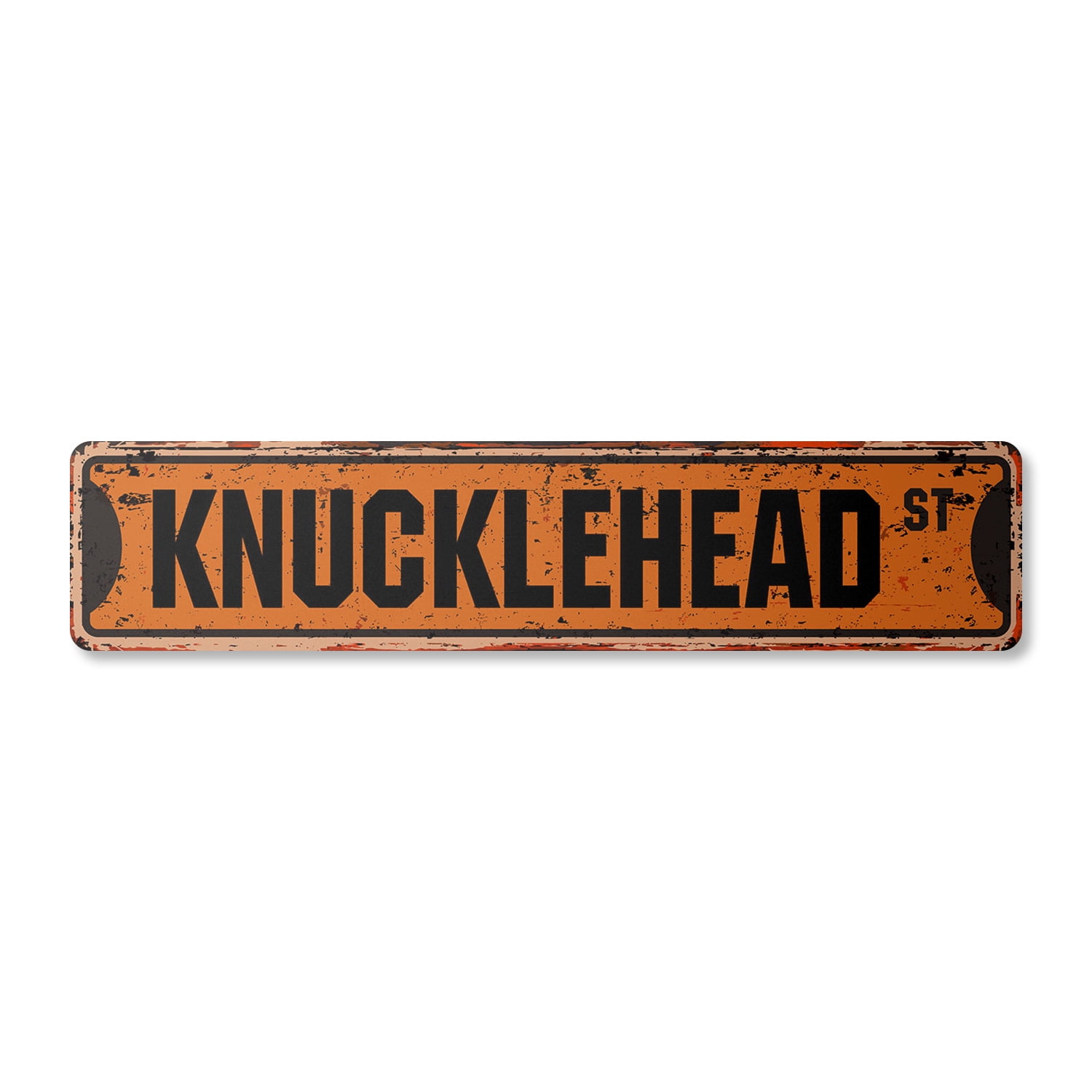 KNUCKLEHEAD Vintage Plastic Street Sign dummy dope goofy stupid pinhead ...