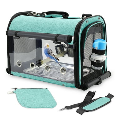 Halinfer Bird Travel Carrier Cage, Bird Travel Backpack with Stainless ...