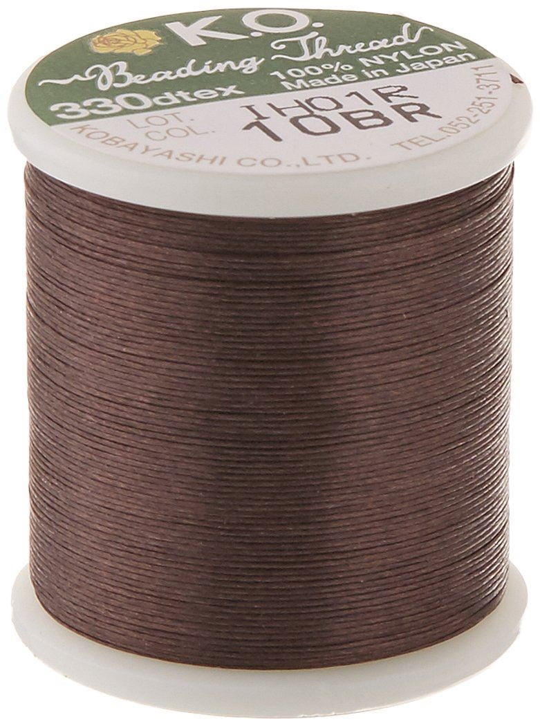 KO Nylon Beading Thread, Dark Brown Color, Japanese Pre-Waxed 100% ...