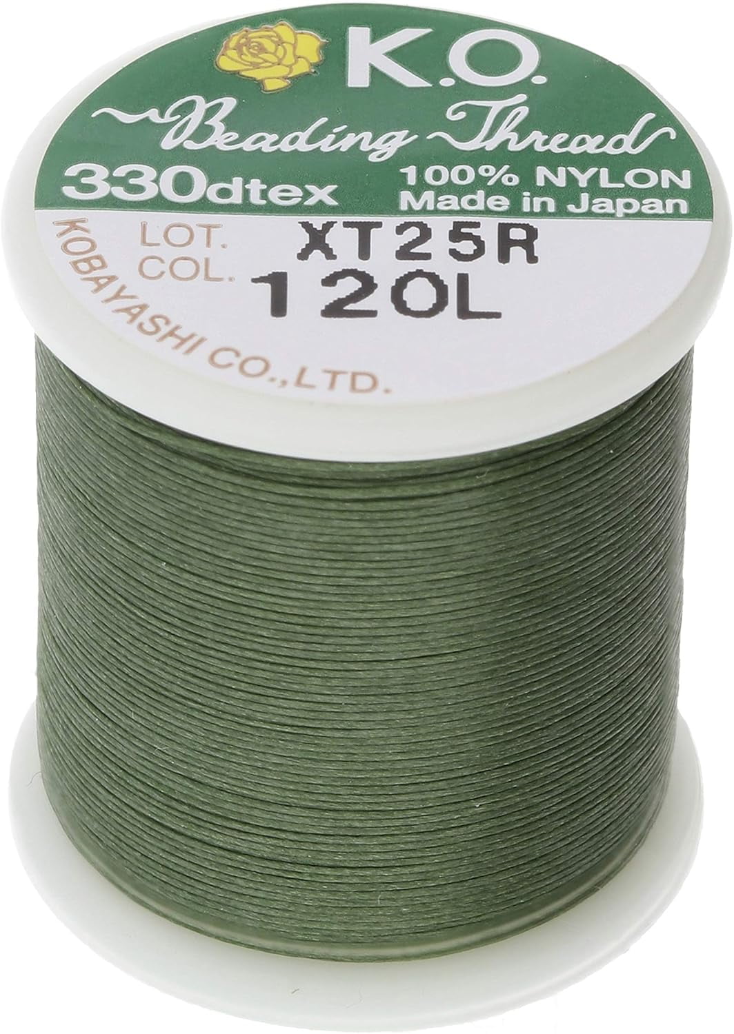 KO Nylon Beading Thread, Dark Olive Color, Japanese Pre-Waxed 100% ...