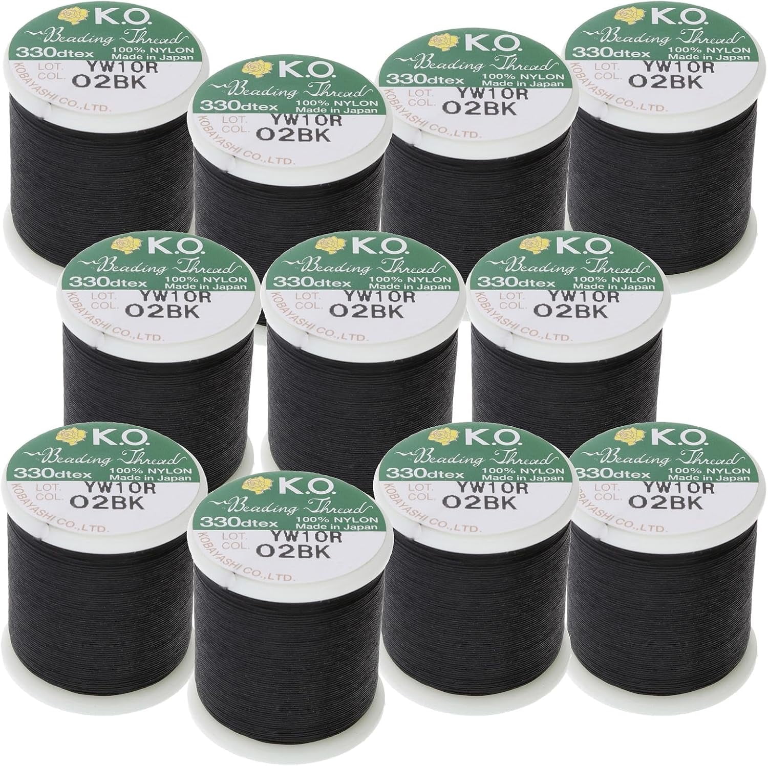 KO Thread, Nylon Beading Thread, Black Color, Japanese Pre-Waxed 100% ...