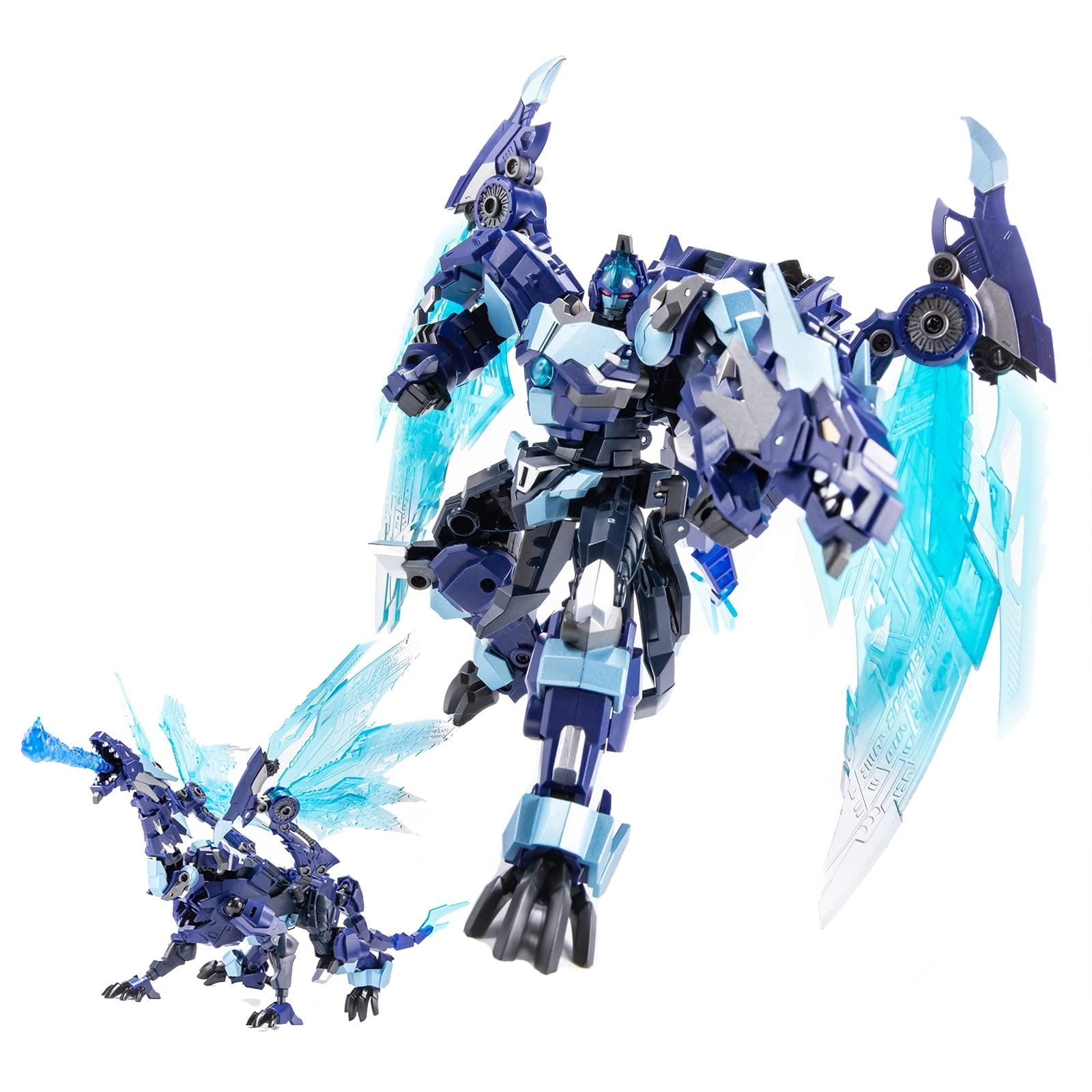 KO Version 2-in-1 Flying Dragon Robot Toy,Commander Flame Flying Dragon Beast War Blue Fire ...