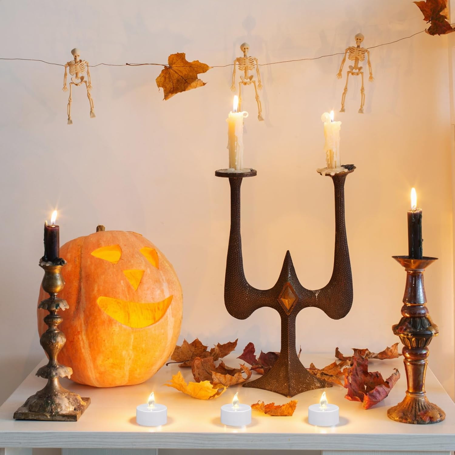 KOABY 400 Pack Warm White LED Tea Lights, Last 100H+, Flickering ...