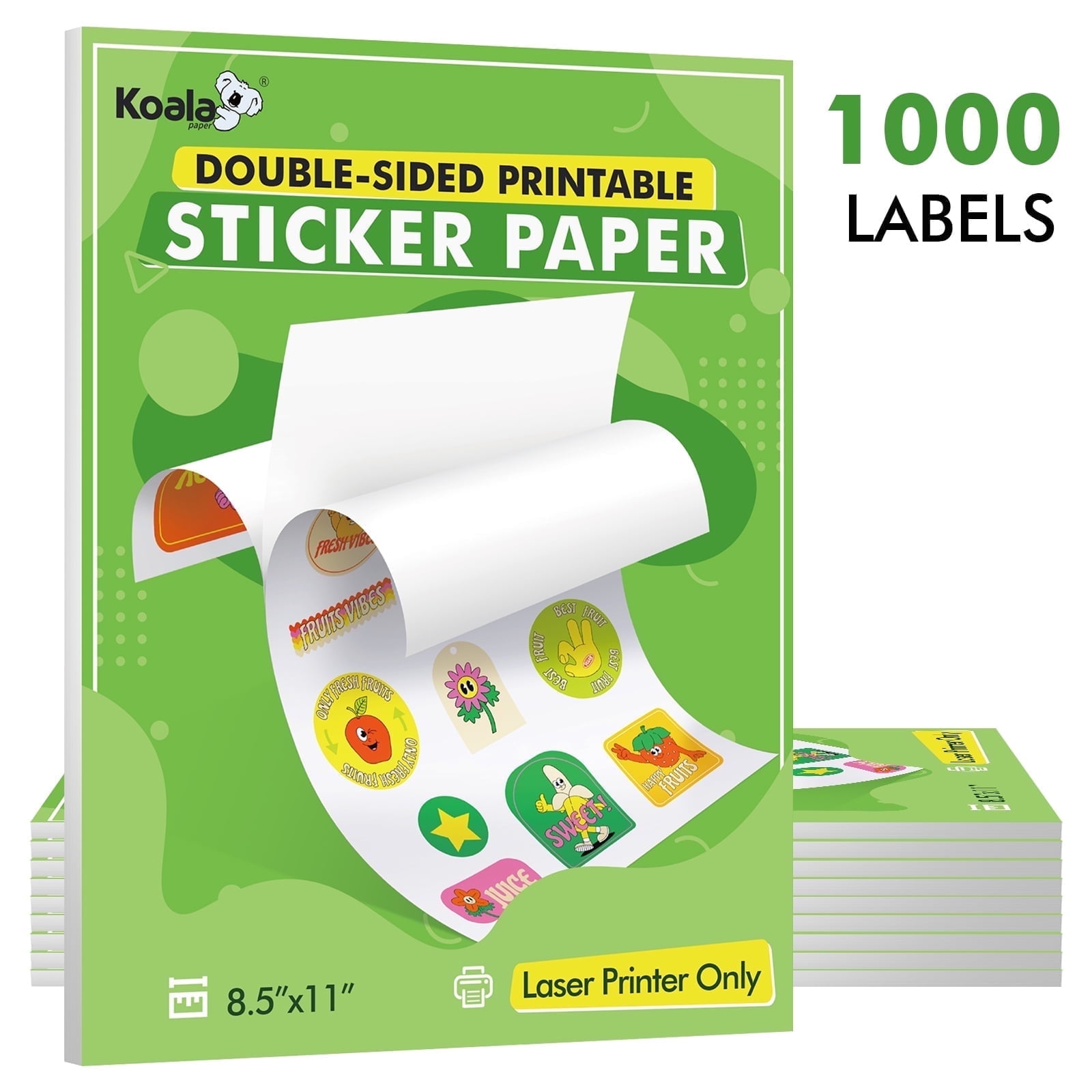KOALA Full Sheet Shipping Labels 8.5" x 11",1000 Count, Blank Mailing ...