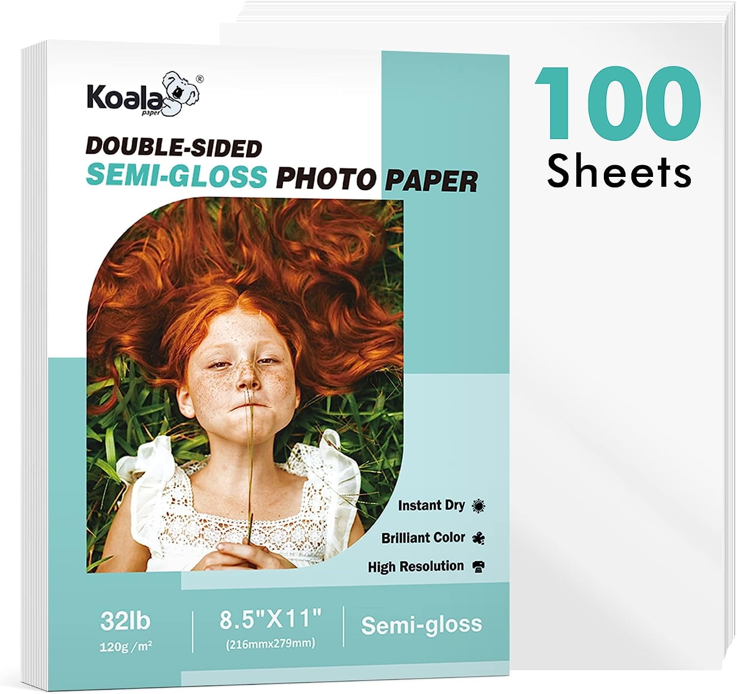 KOALA PAPER Double-Sided Semi-Gloss Inkjet/Laser Photo Paper, 8.5" x 11 ...