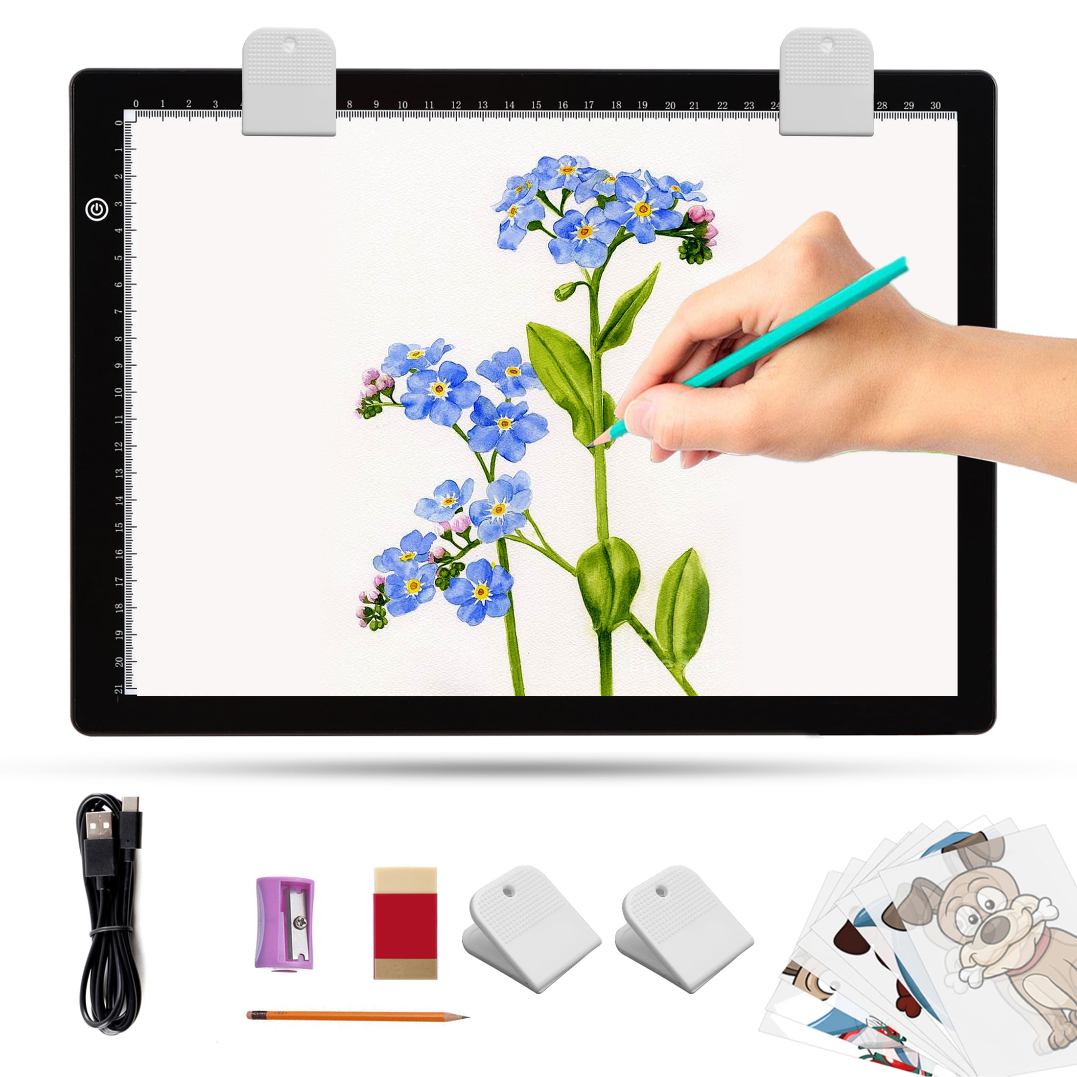 KOBAIBAN A4 LED Light Board with Tracing tools, USB-C Powered Light Pad, Artcraft Light Box ...
