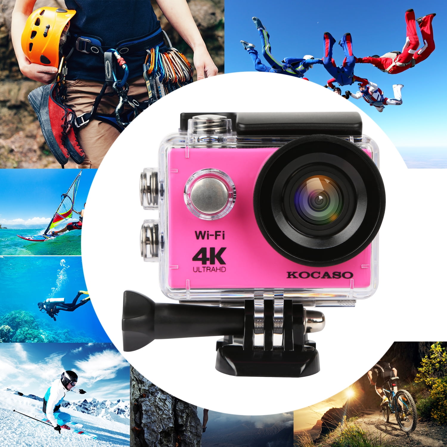 KOCASO [4K Ultra HD] Sports 170° Ultra Wide-Angle Lens Action Camera. 2 ...
