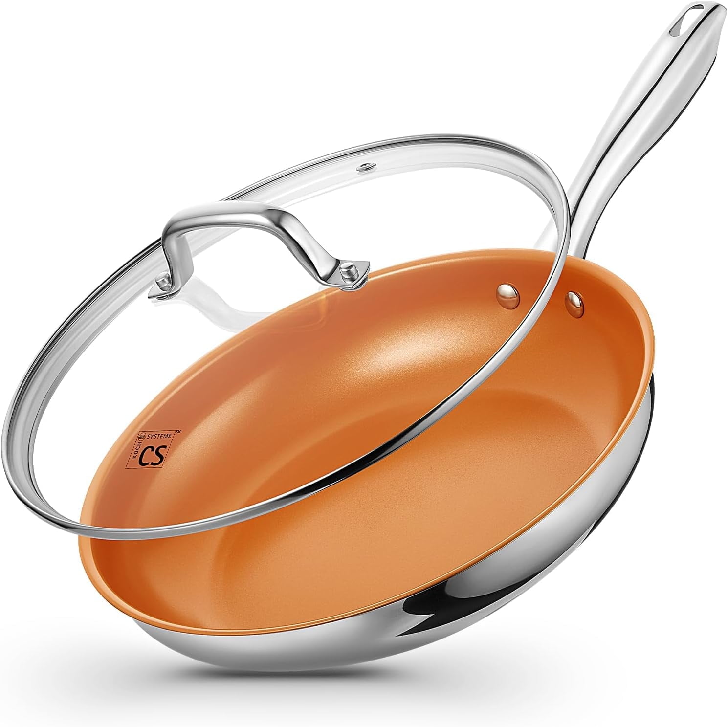 Koch Systeme CS 12 Inch Stainless Steel Frying Pan with Nonstick Copper ...