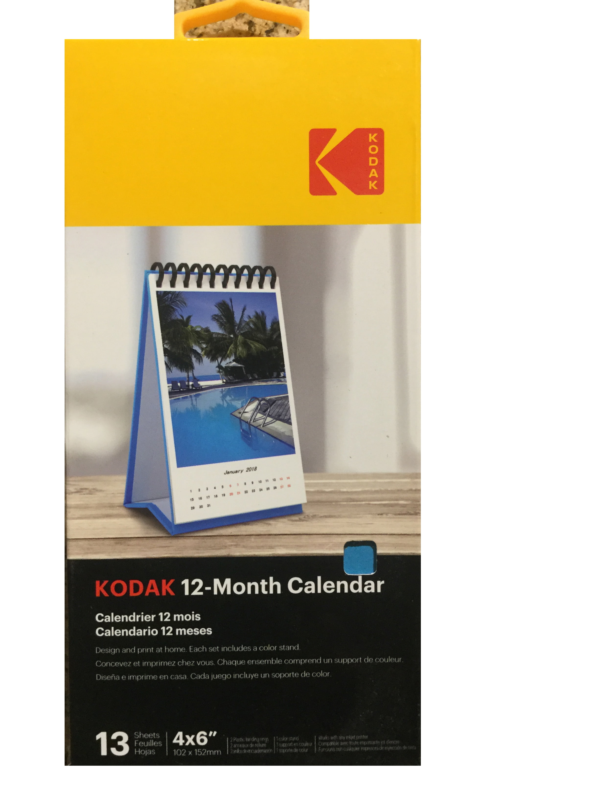 KODAK 12-Month Calendar 4x6" inkjet printer craft - Walmart.com