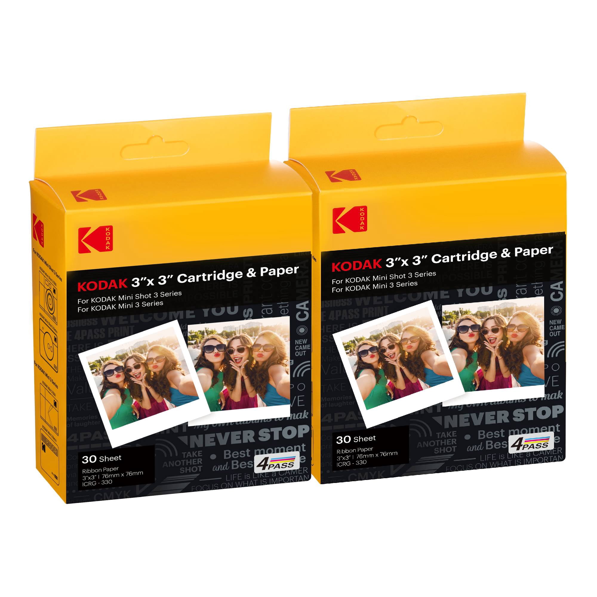 Kodak 4PASS Film Cartridge for Mini 3 Retro and Mini Shot 3 Retro 3x3 ...