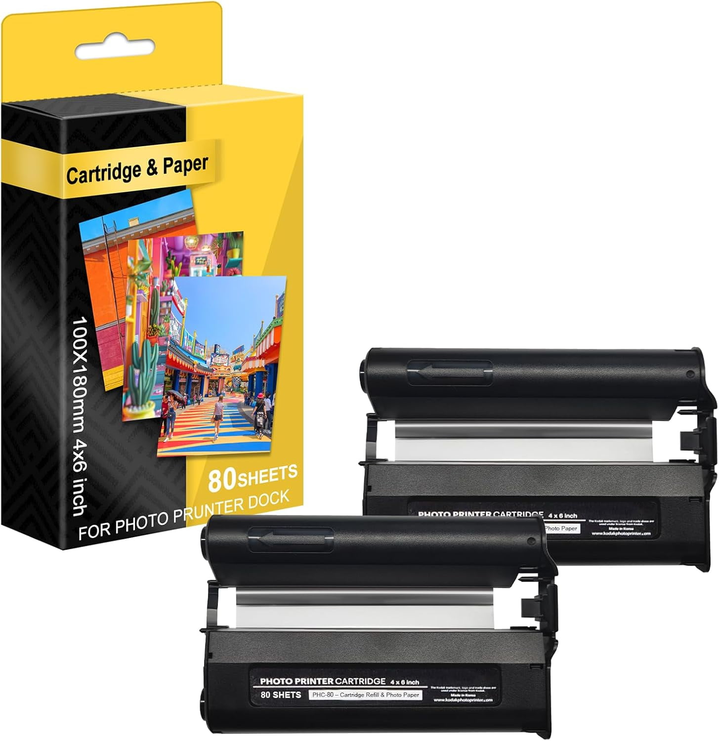 KODAK Dock PHC 80 Photo Printer Cartridge PHC-80 Cartridge Refill ...