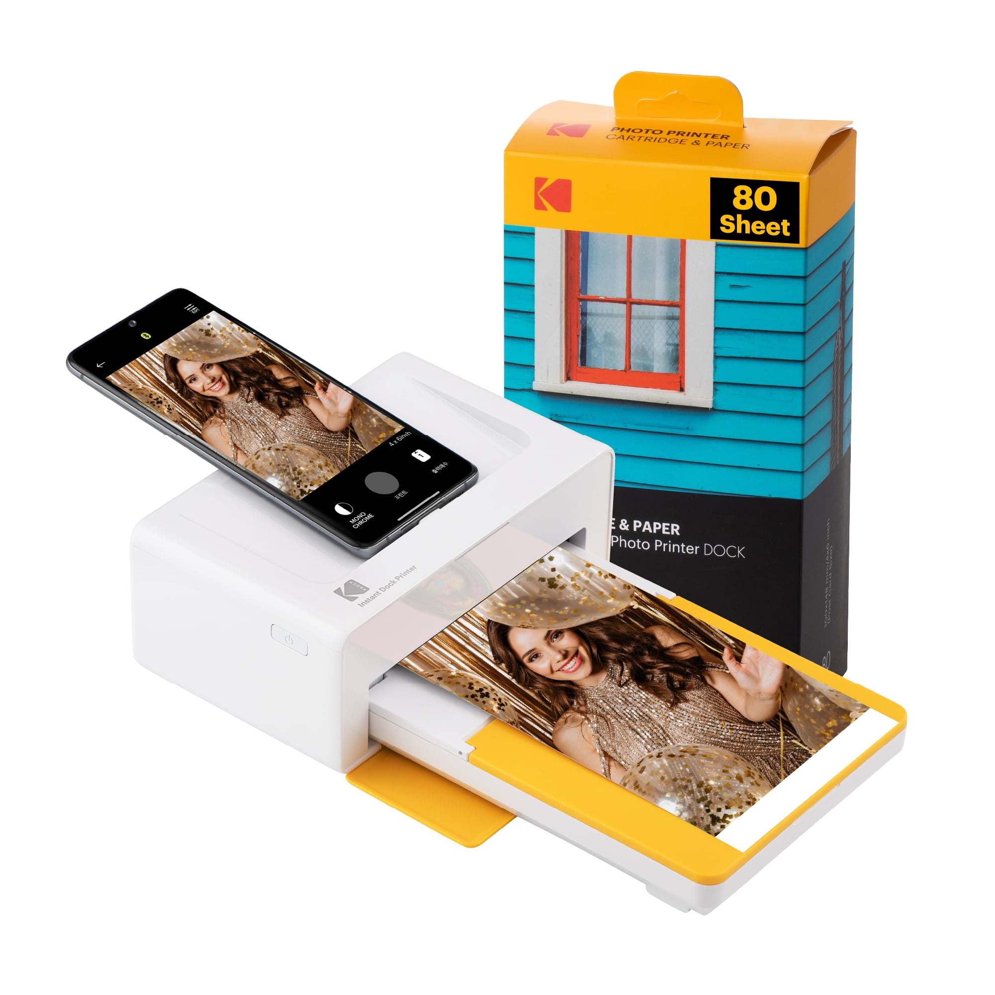 KODAK Dock Plus 4PASS Instant Photo Printer (4x6 inches) + 90 Sheets ...