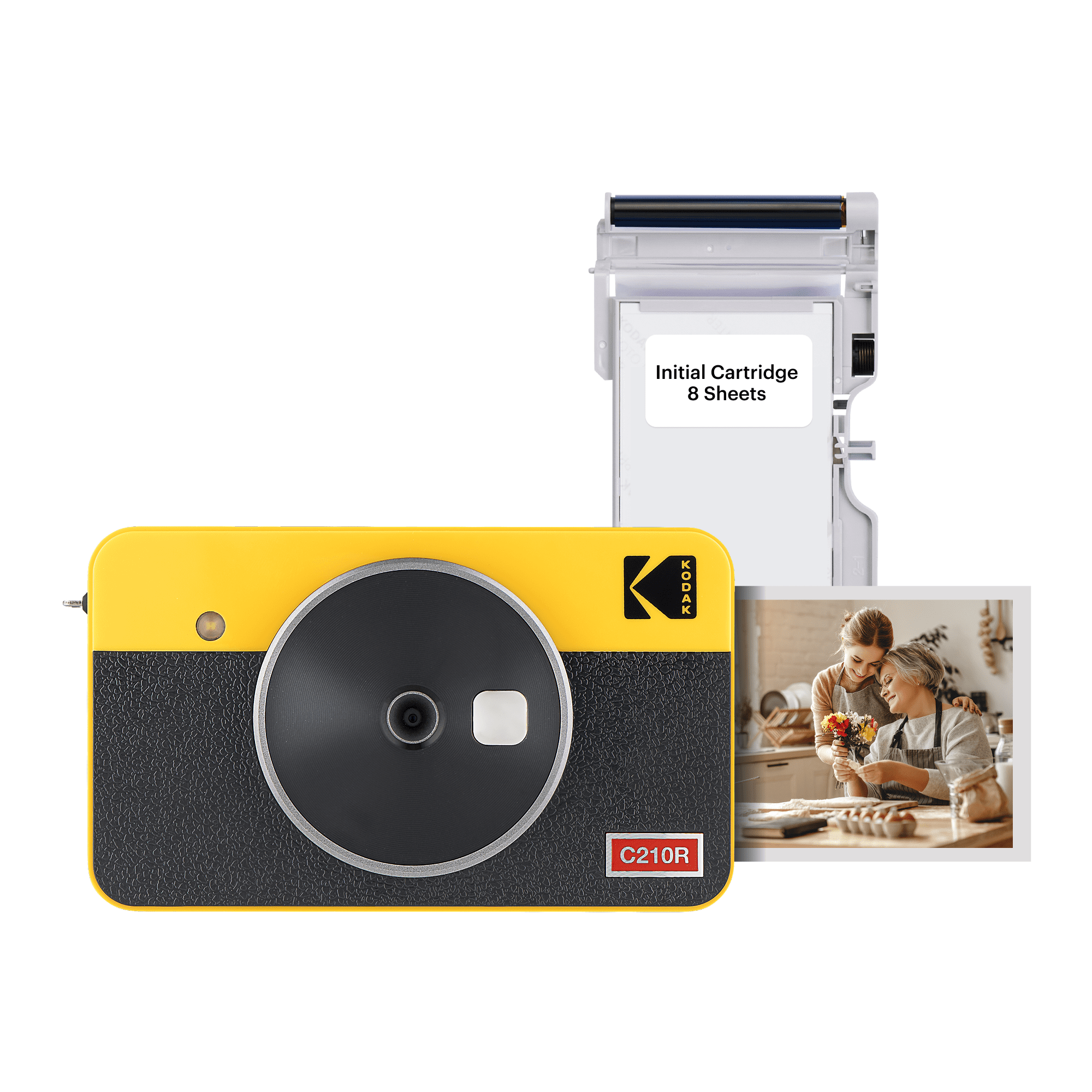 KODAK Mini Shot 2 Retro Digital 4PASS Instant Camera & Photo Printer, 2.1x3.4 inches, Yellow ...