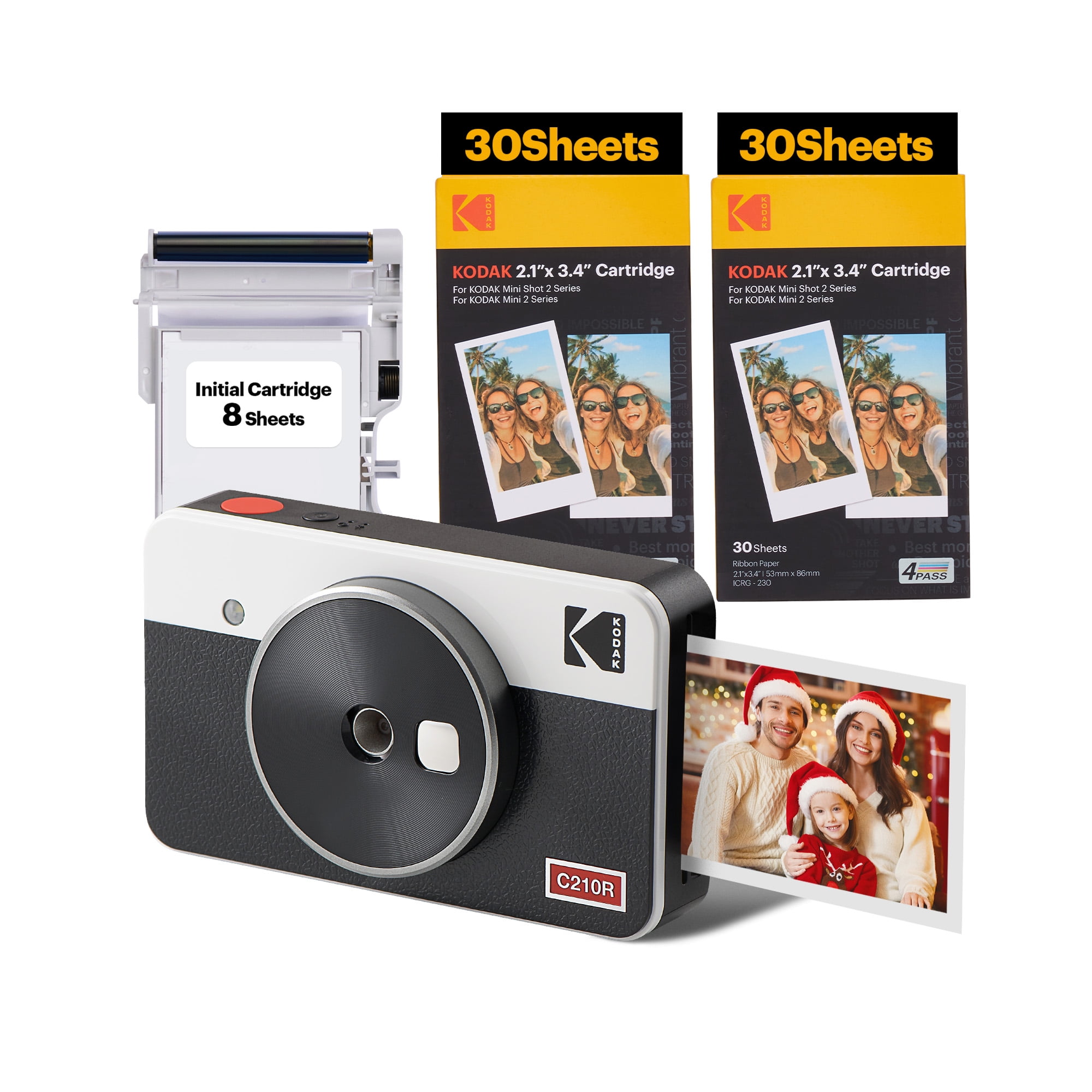 KODAK Mini Shot 2 Retro Digital Camera and Photo Printer, Easy Print with 4PASS, 2.1x3.4 inches ...
