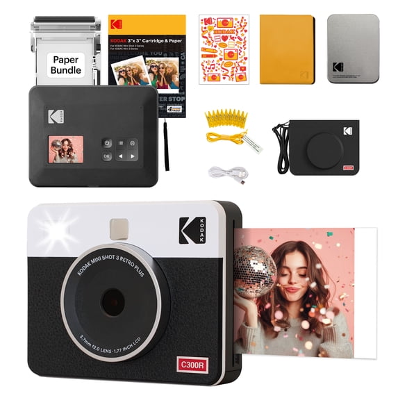 KODAK Mini Shot 3 Retro Instant Digital Camera, 4PASS Print & Polaroid ...