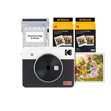 KODAK Mini Shot 3 Retro 4PASS 2-in-1 Instant Camera and Photo Printer (3x3 inches) + 8 Sheets ...