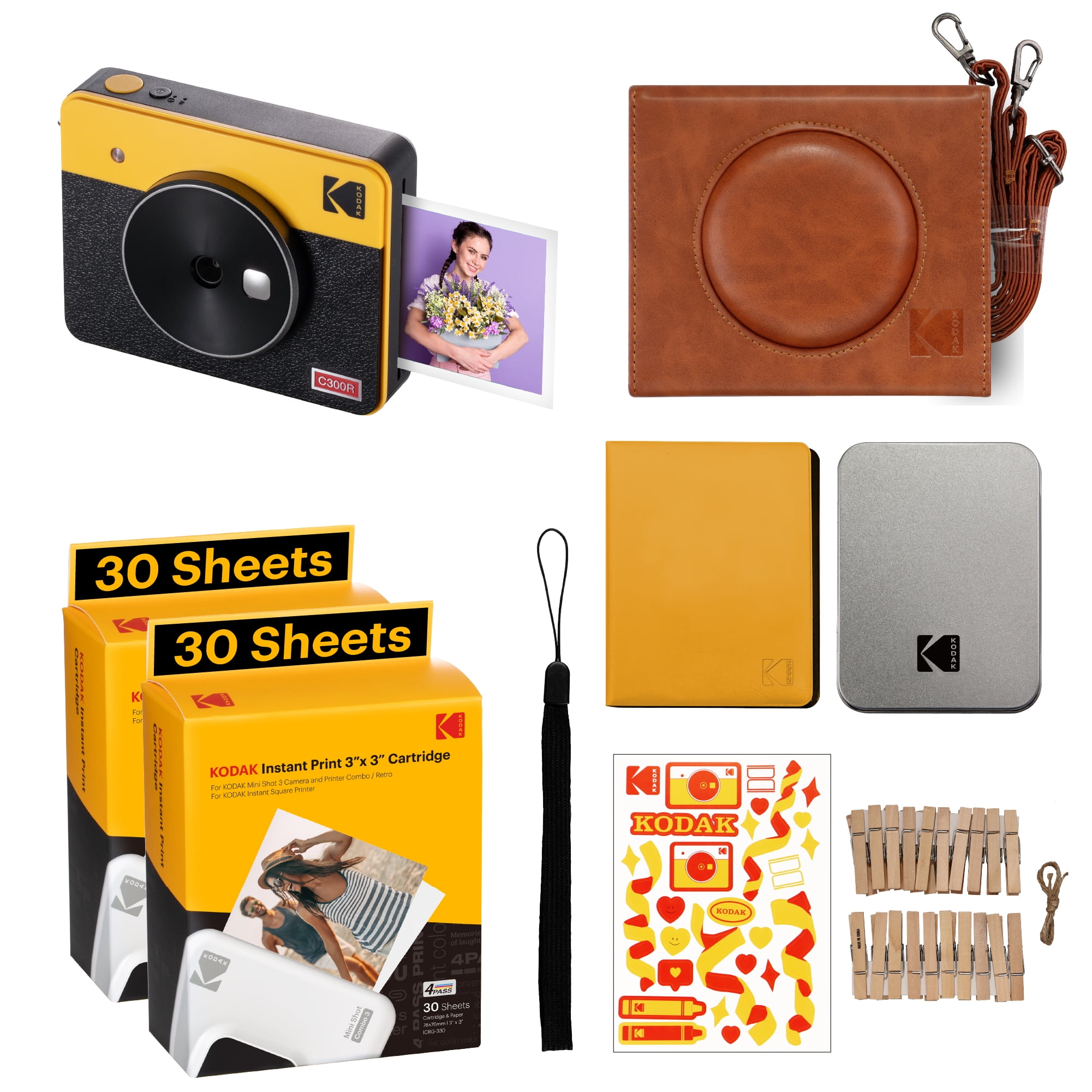 KODAK Mini Shot 3 Retro 4PASS 2-in-1 Instant Camera and Photo Printer ...