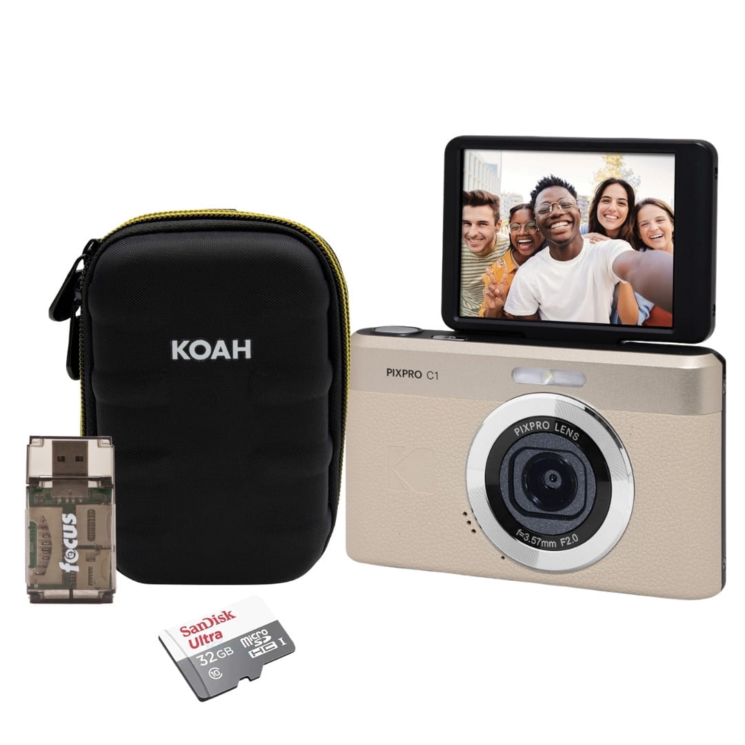 KODAK PIXPRO C1 Friendly Zoom 13MP 1080p Digital Camera (Tan) Bundle ...