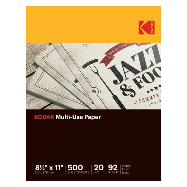 KODAK Printer Paper 20 lb Multi-Use Copy Paper 8.5 x 11, 92 Bright ...