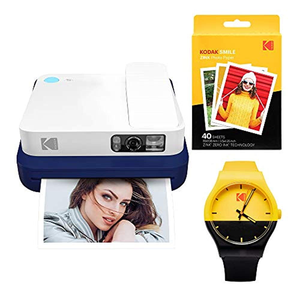 KODAK Smile Classic Digital Instant Camera with Bluetooth (Blue) Watch ...