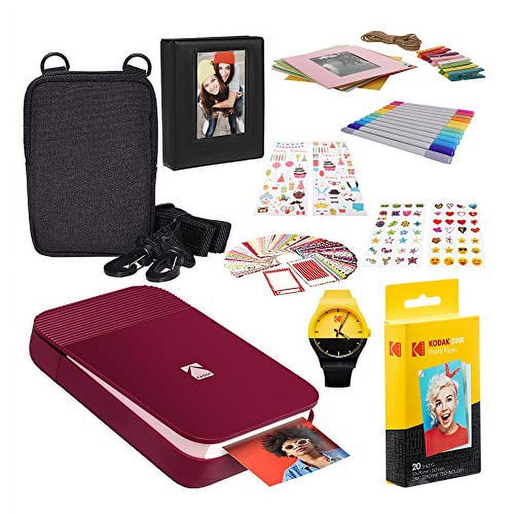 KODAK Smile Instant Digital Printer (Red) Photography Scrapbook Kit ...