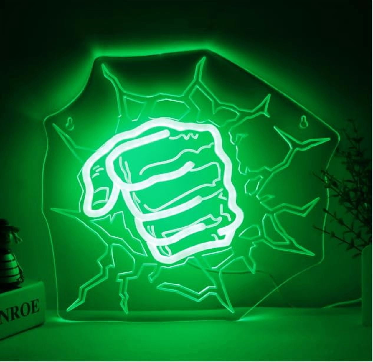 KODGGHK Comics Hul K Green Fist Neon Sign for Wall Decor, MarIvels Neon ...