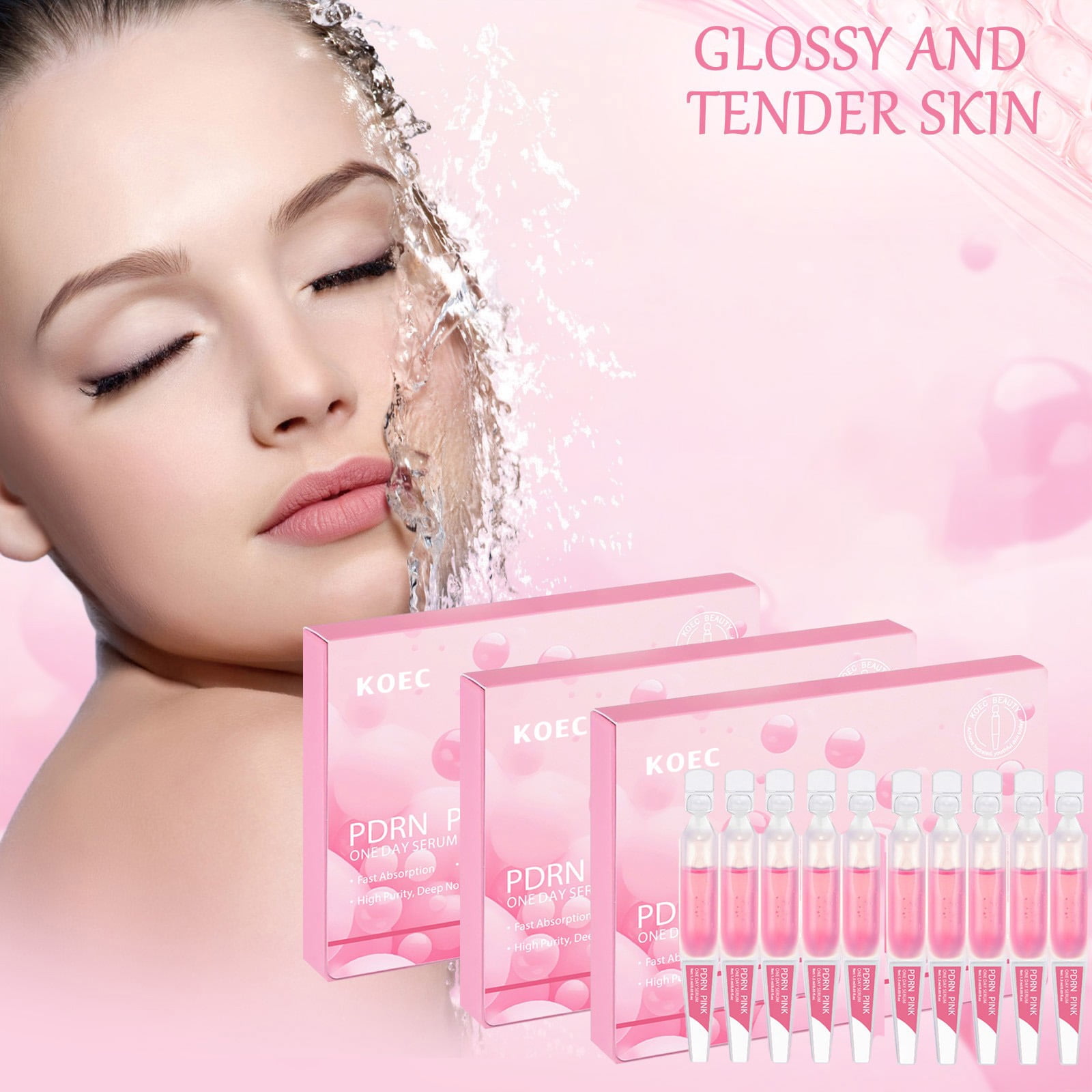 PDRN (Salmon DNA) Pink One Day Serum, 99% Salmon DNA PDRN Intensive Ampoule, Collagen ...