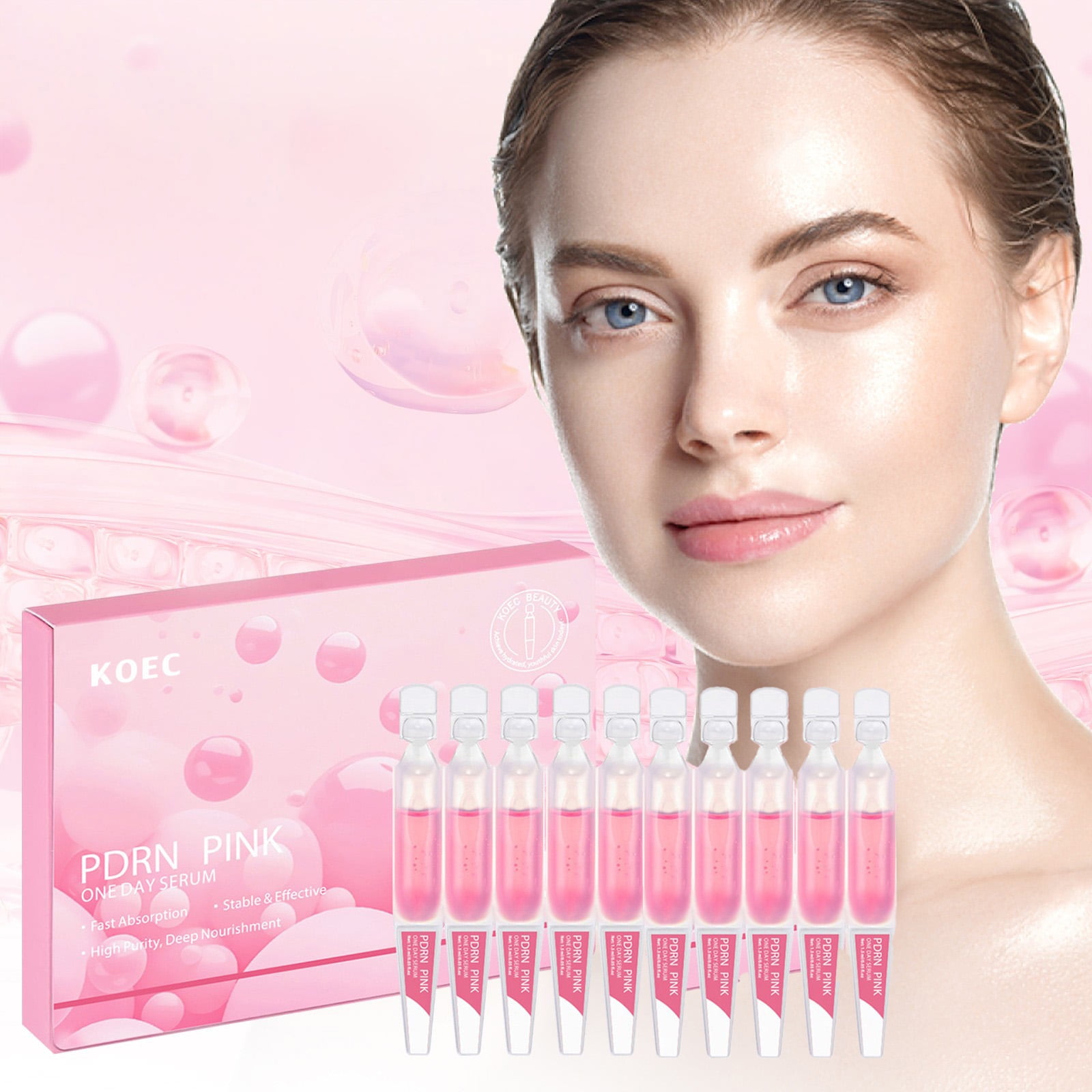 KOEC Salmon DNA PDRN Pink One Day Serum | 99% Salmon DNA PDRN Intensive Ampoule, Collagen ...