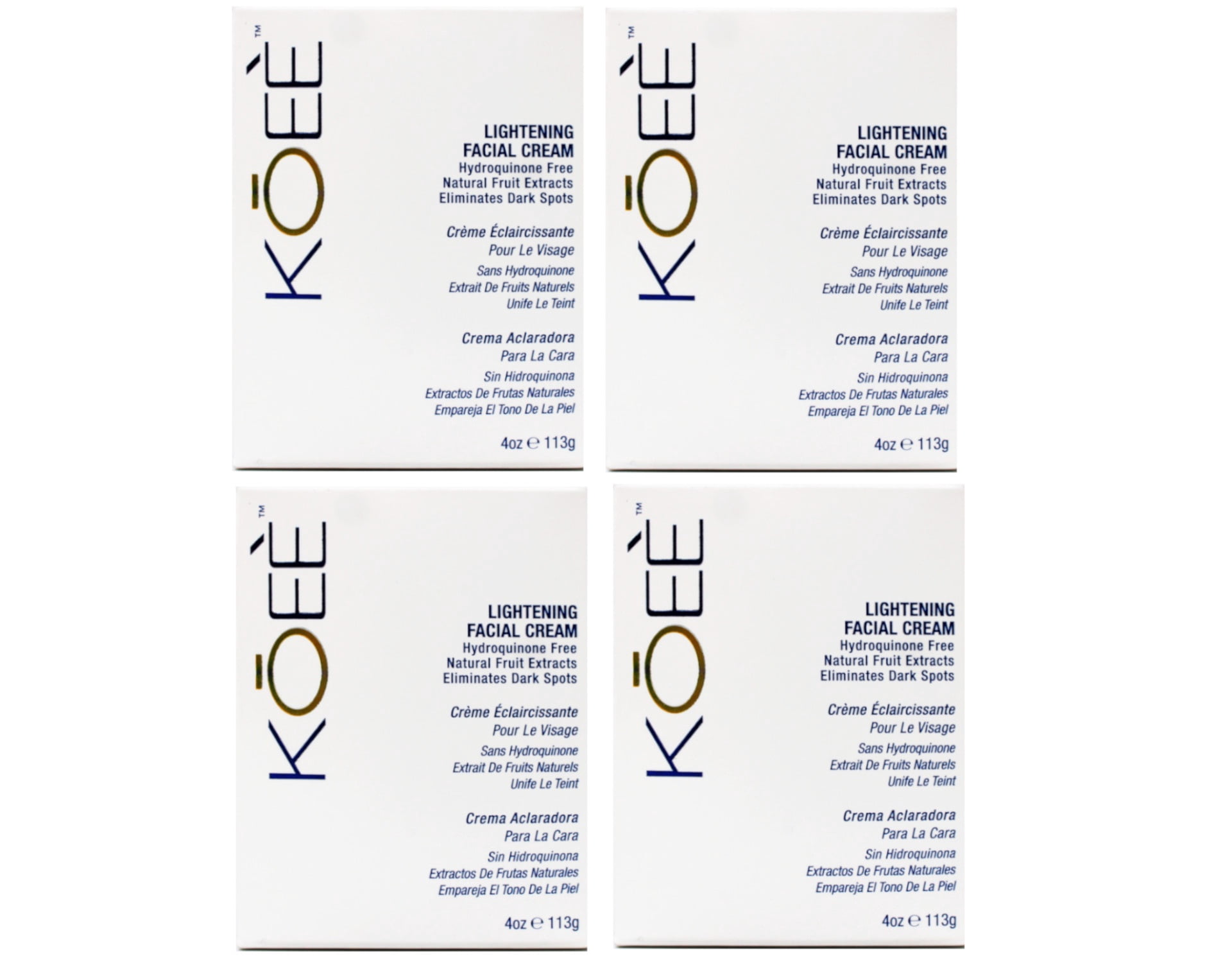 KOEE Lightening Facial Cream, Hydroquinone Free, Natural Fruit Extract ...