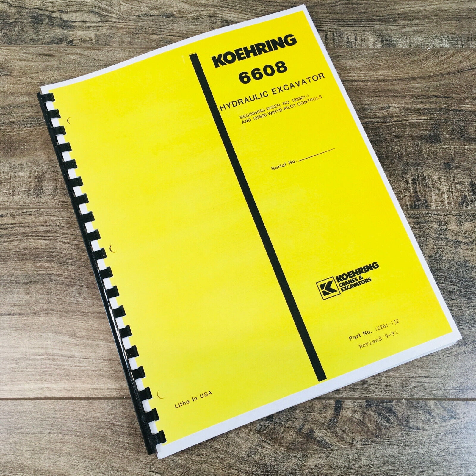 KOEHRING 6608 HYDRAULIC EXCAVATOR PARTS MANUAL CATALOG ASSEMBLY S/N ...