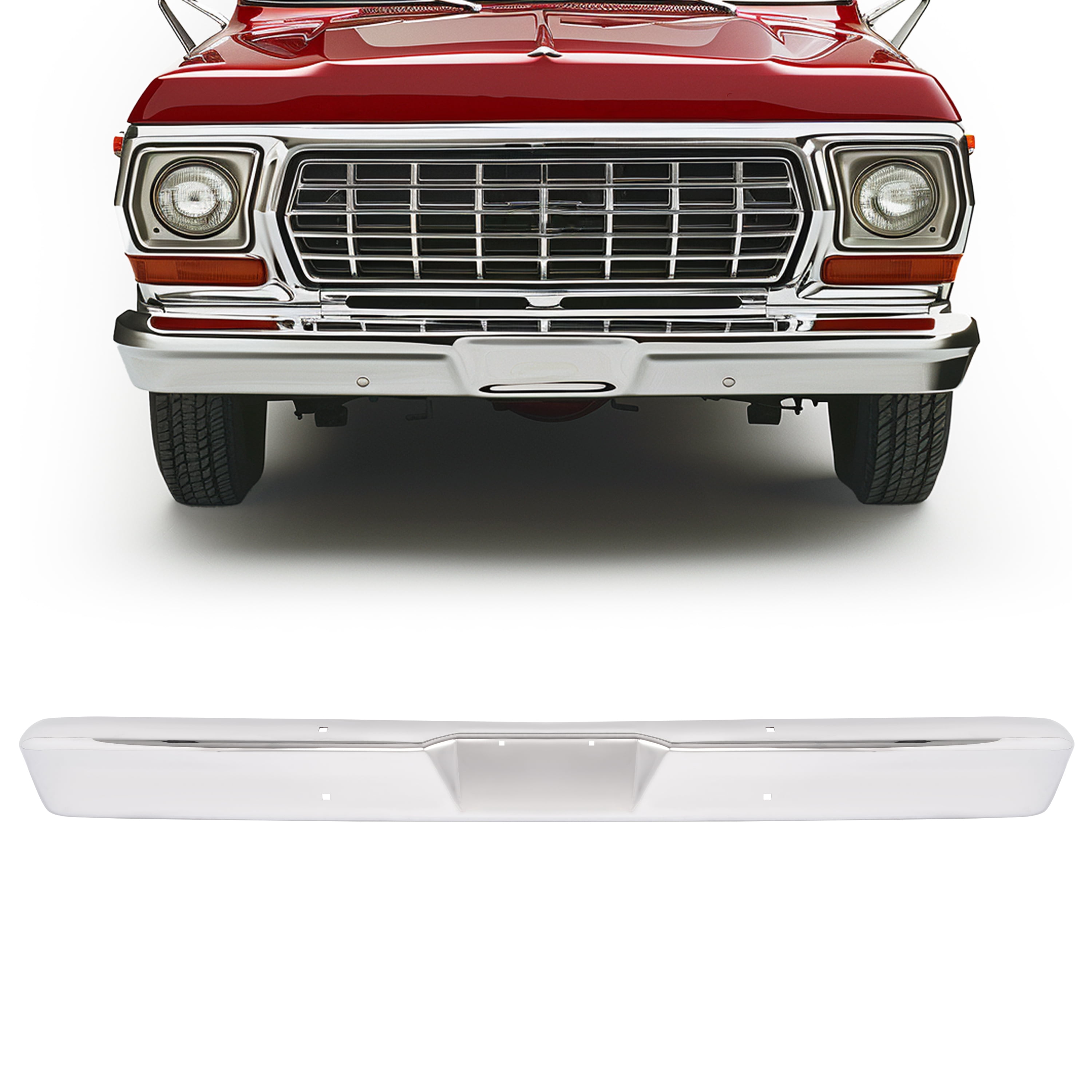 KOEM Front Bumper Fit For 1967-1977 Ford F100 F250 F350 Chrome ...