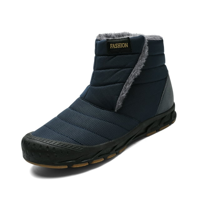 KOFUBOKE Men's Waterproof Snow Boots with Non-slip Rubber Soles and ...