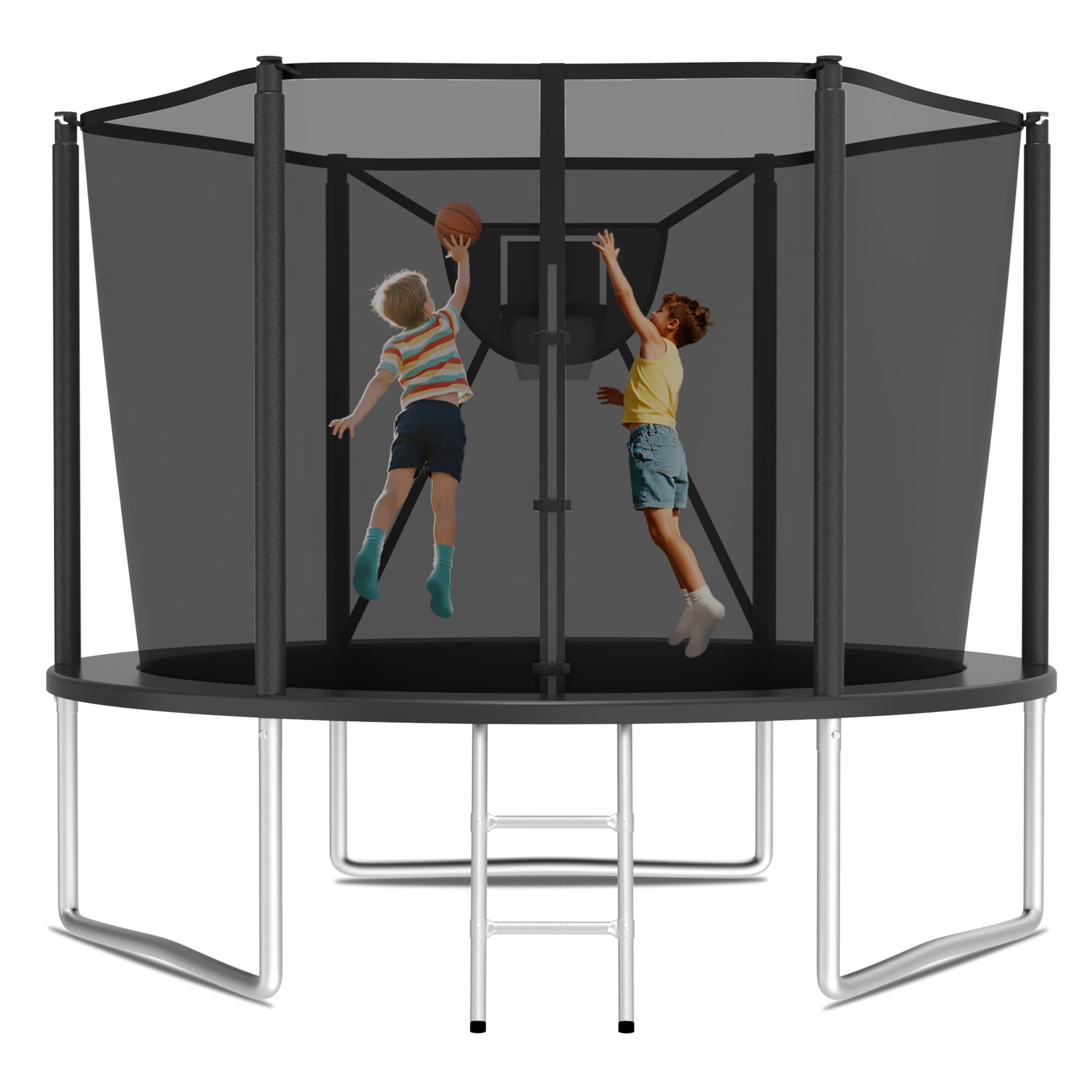 KOFUN Trampoline 10FT with Basketball Hoop for Kids and Adults ...