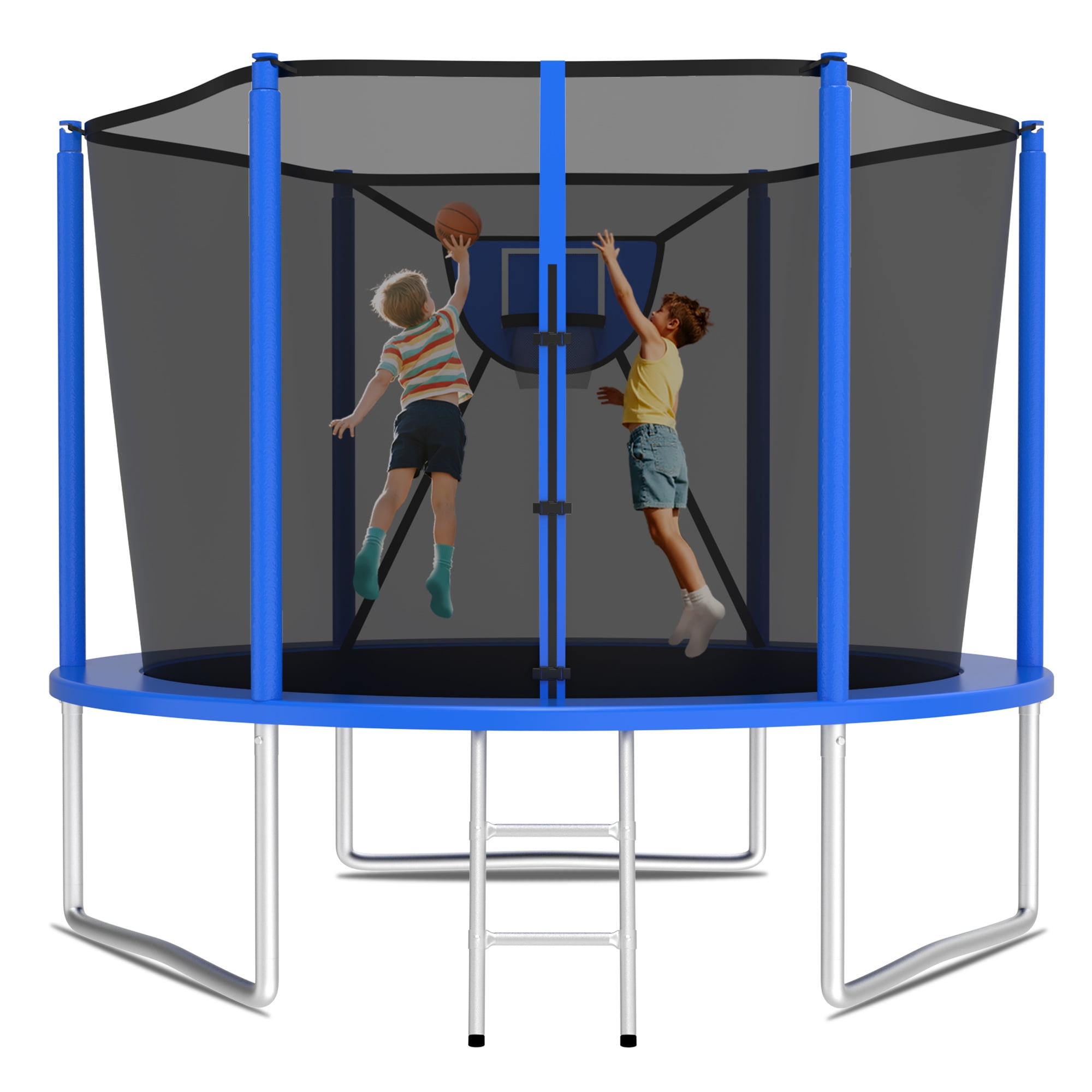 KOFUN Trampoline 10FT with Basketball Hoop for Kids and Adults ...