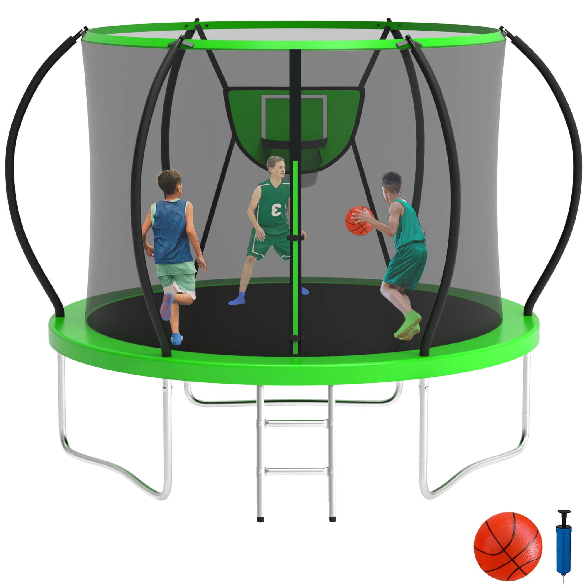 KOFUN 10FT Trampoline with Basketball Hoop, 1000LBS Heavy Duty ...