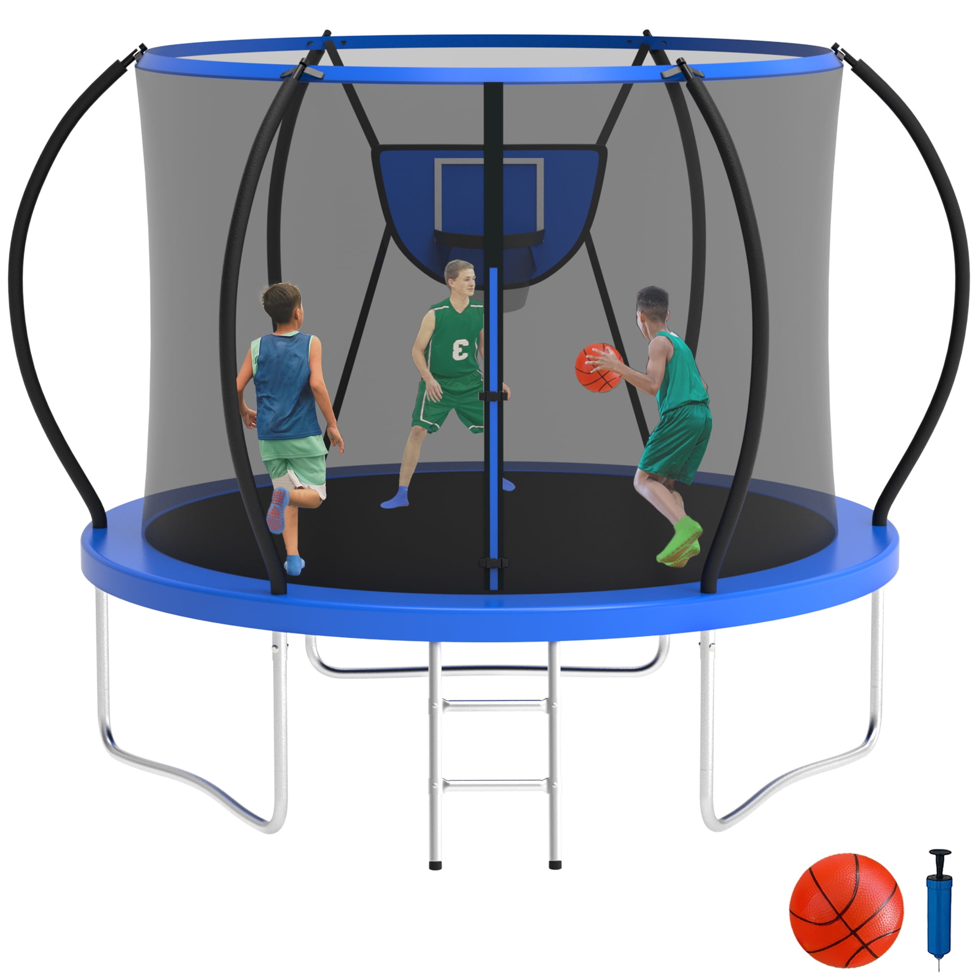 KOFUN 10FT Trampoline with Basketball Hoop, 1000LBS Heavy Duty ...