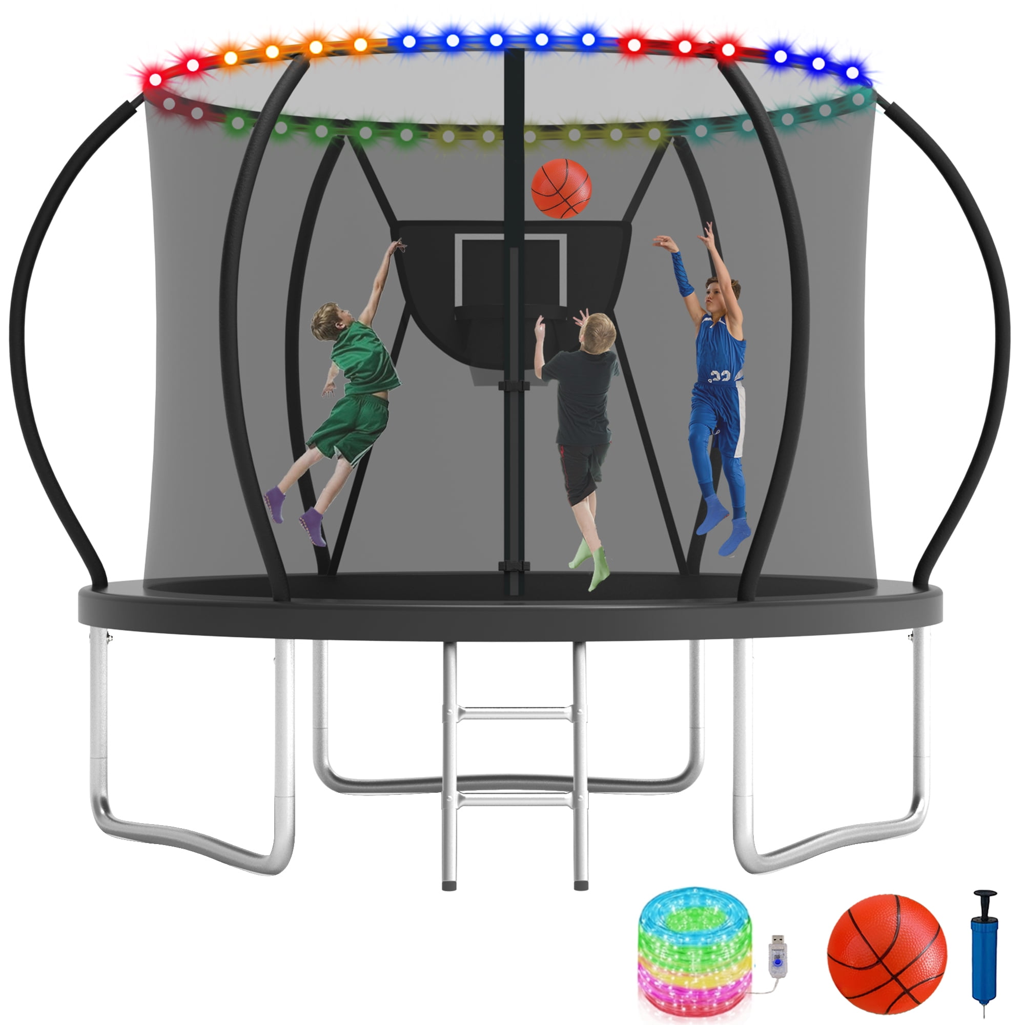 KOFUN 10FT Trampoline for Kids and Adults, Recreational Trampoline with ...