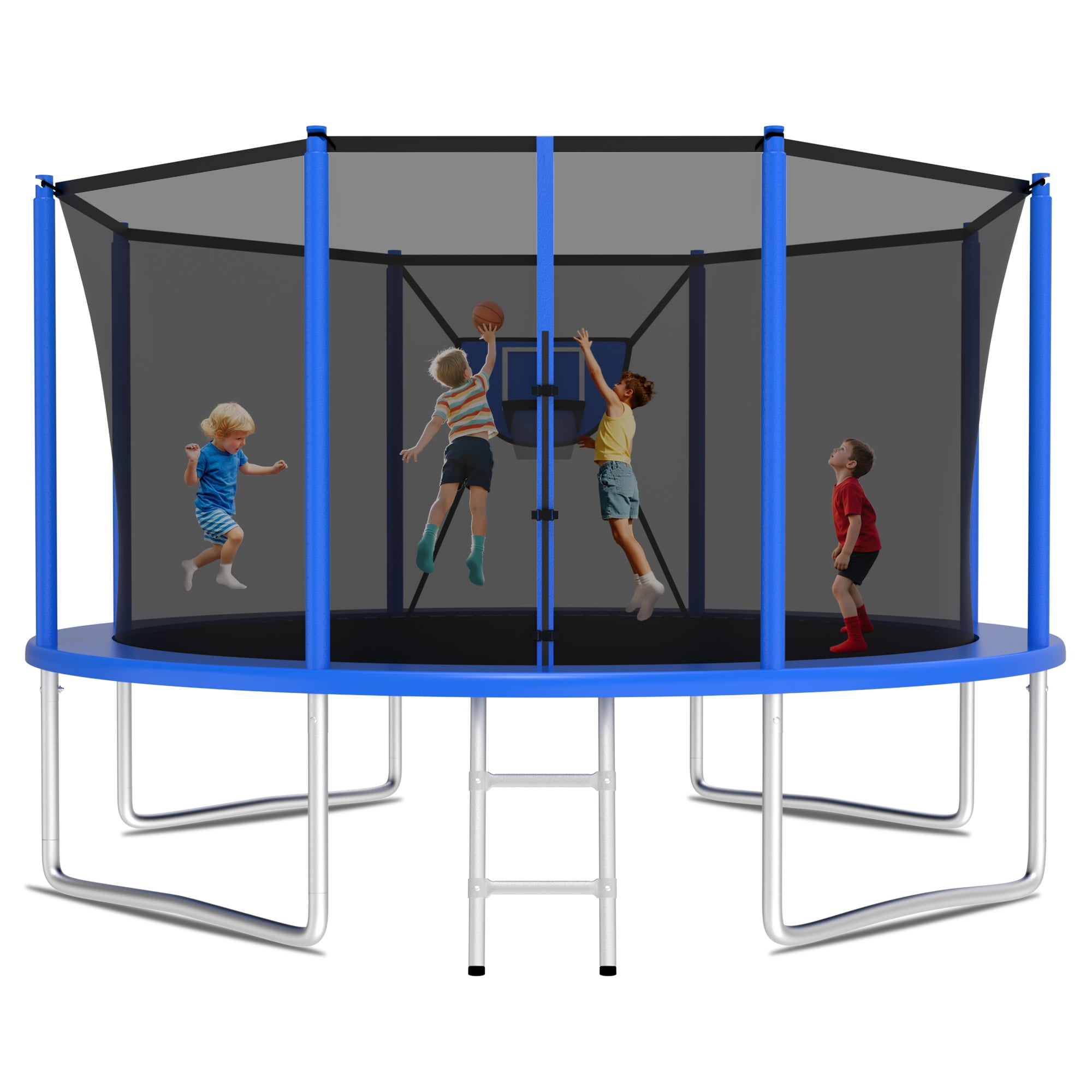 KOFUN Trampoline 12FT with Basketball Hoop for Kids and Adults ...