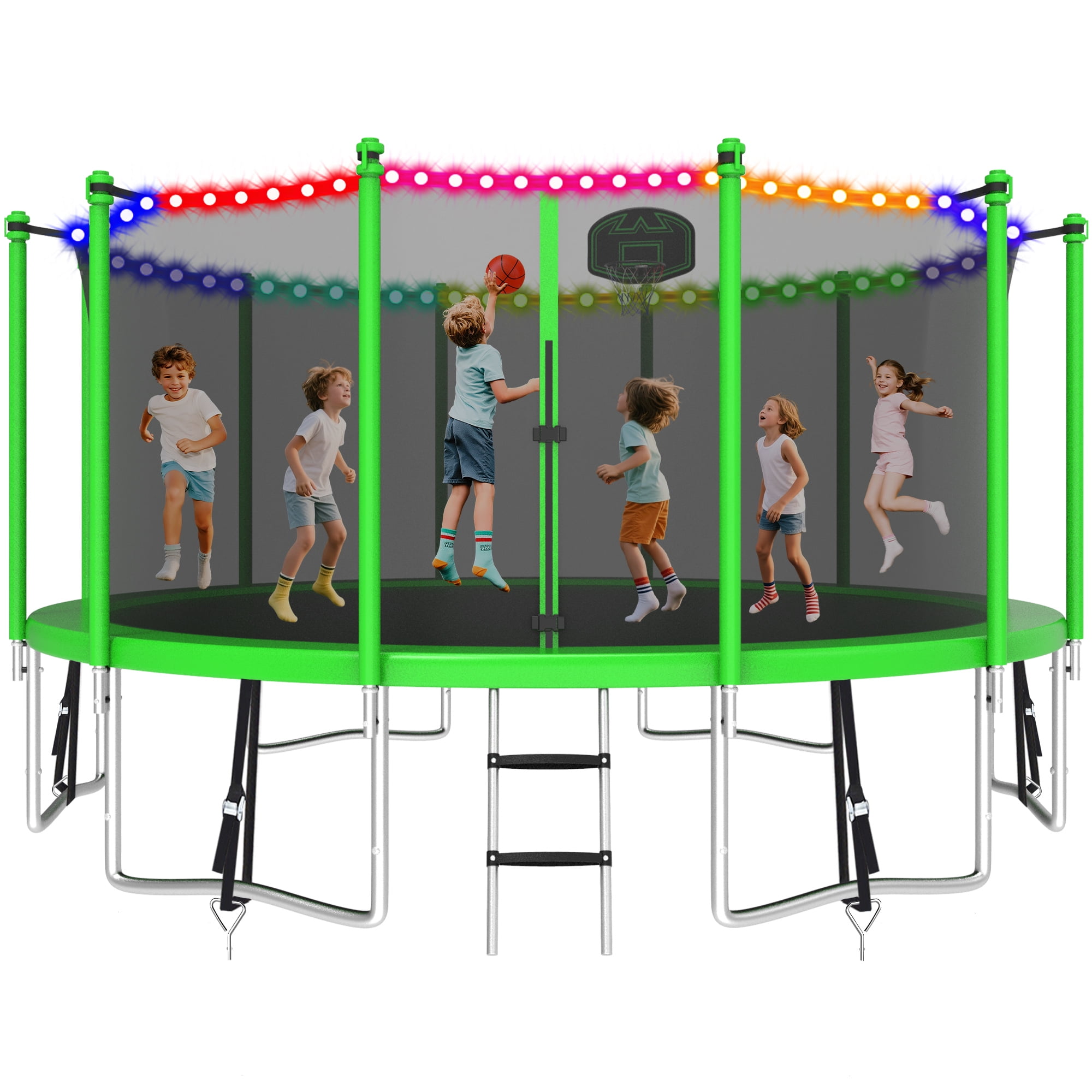 KOFUN 1500LBS 15FT Trampoline with Light, Heavy Duty Trampoline for ...
