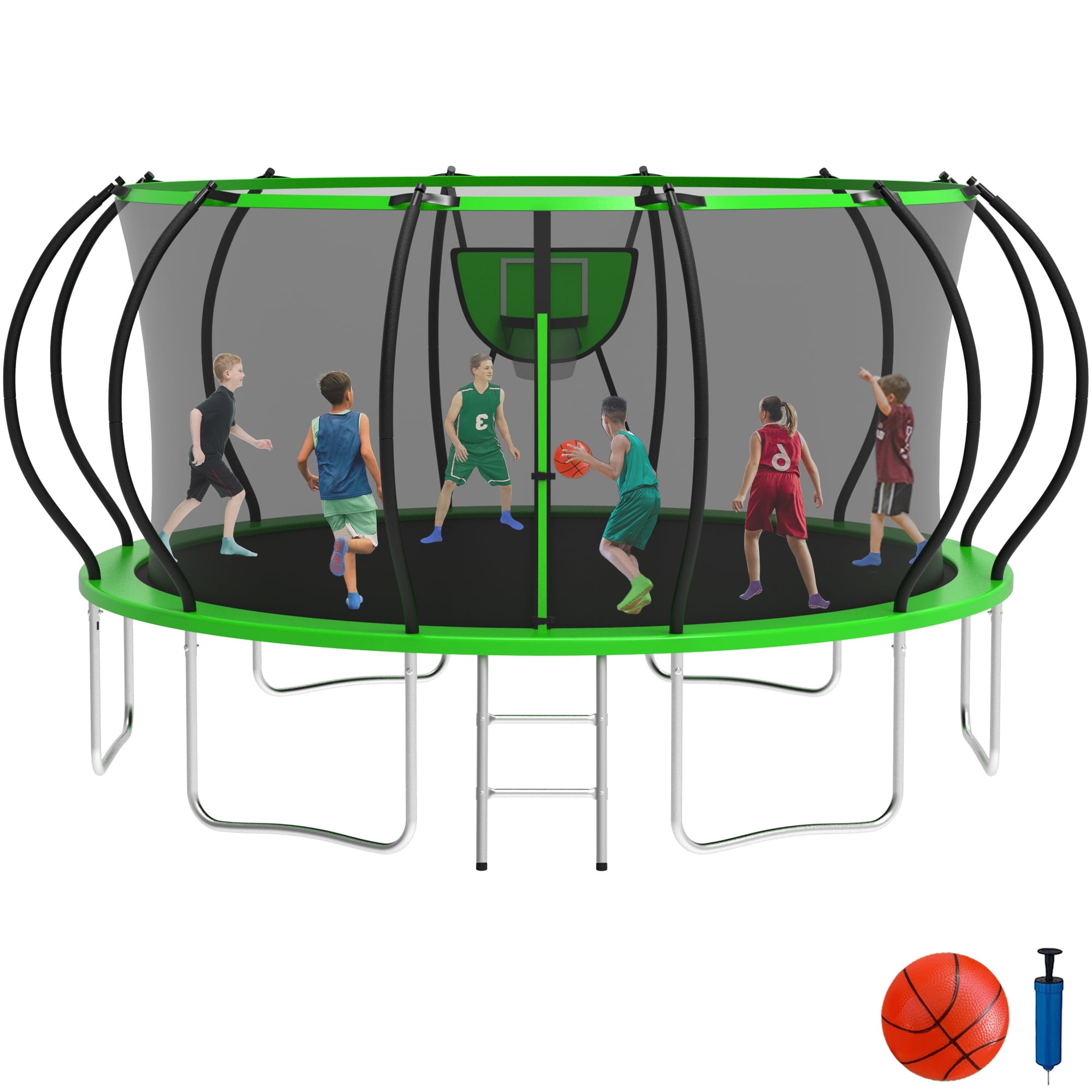 KOFUN 16FT Trampoline with Basketball Hoop, 1500LBS Heavy Duty ...