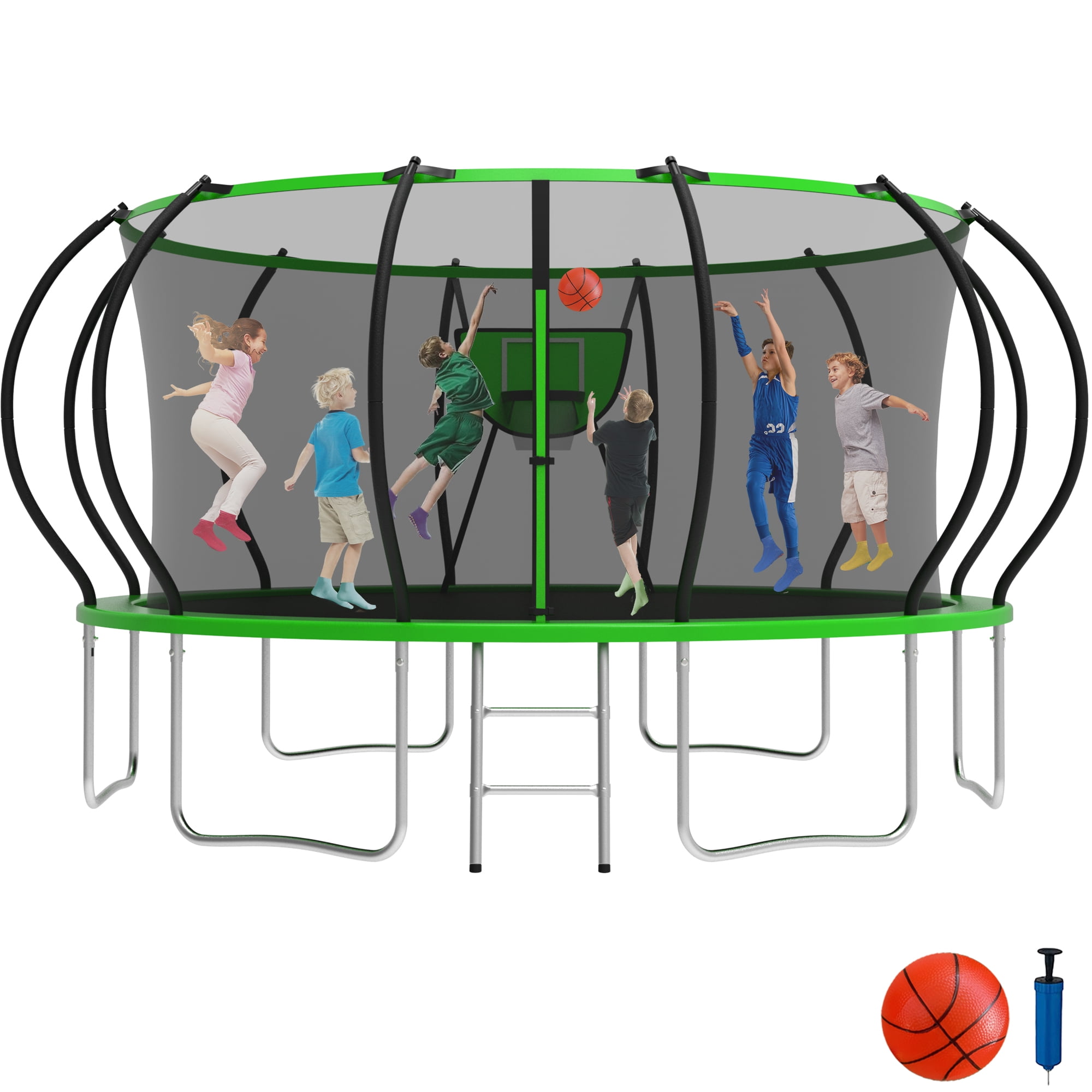 KOFUN 16FT Trampoline with Basketball Hoop, 1500LBS Heavy Duty ...
