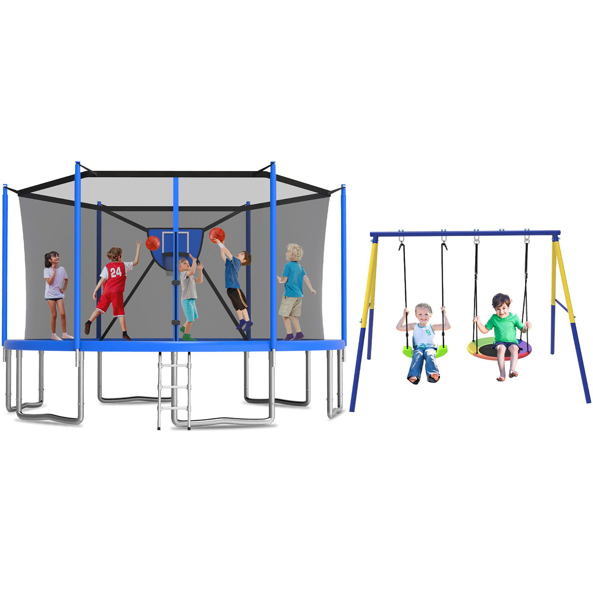 KOFUN 16FT Trampoline with Swing, Recreational Trampoline with ...