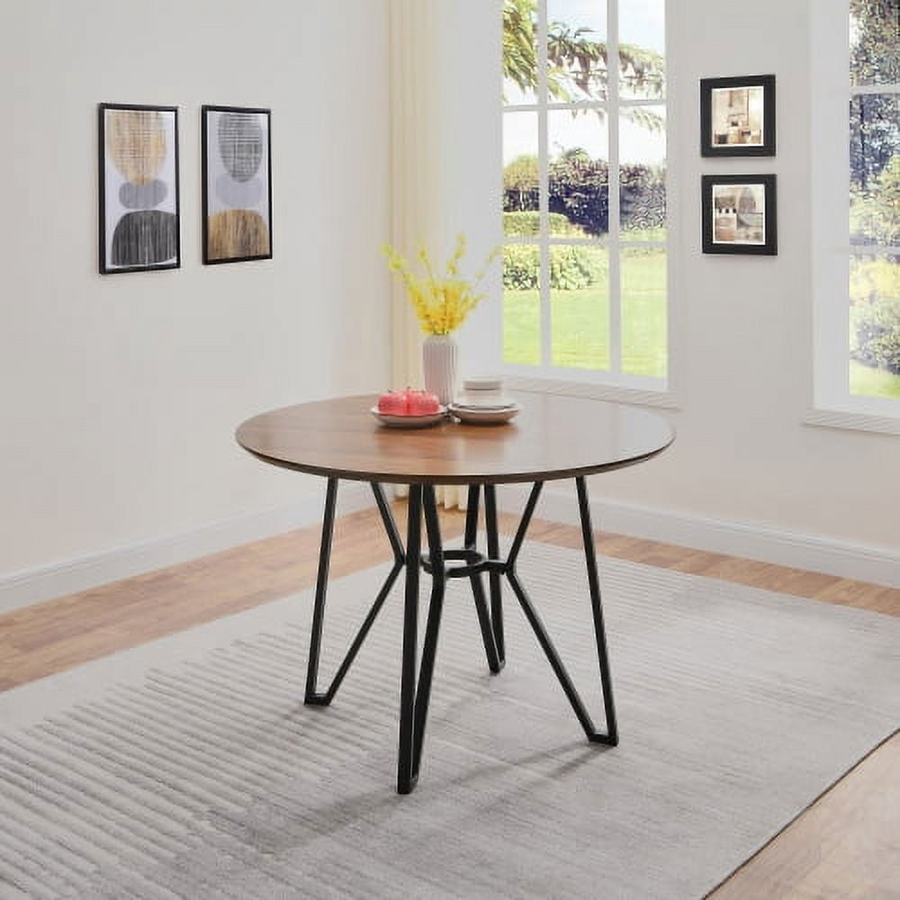 KOFUN 48" Farmhouse Dining Table with Metal Frame, Kitchen Table Round ...