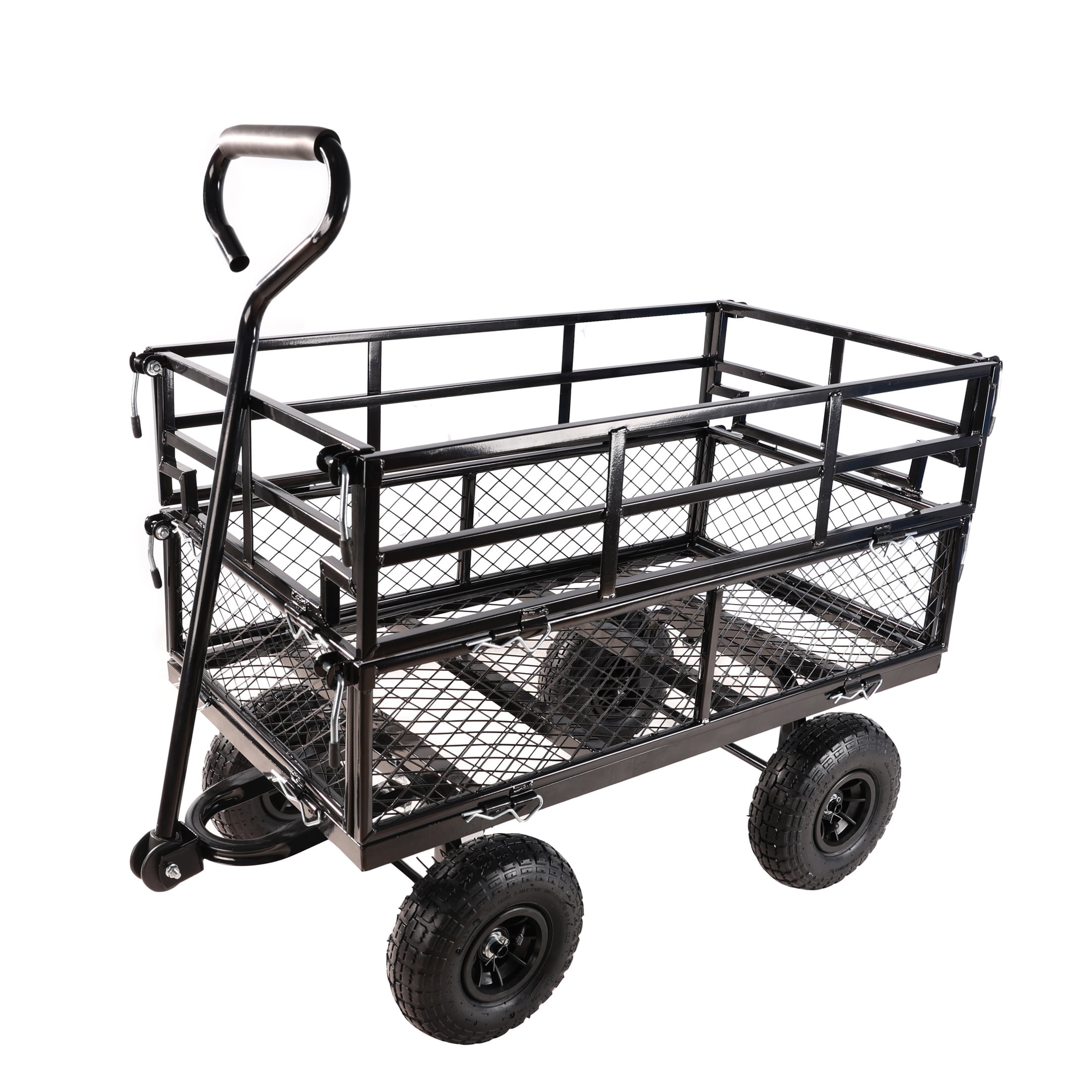 KOFUN 600 Lbs Heavy Duty Steel Garden Cart, Outdoor Metal Yard Utility ...