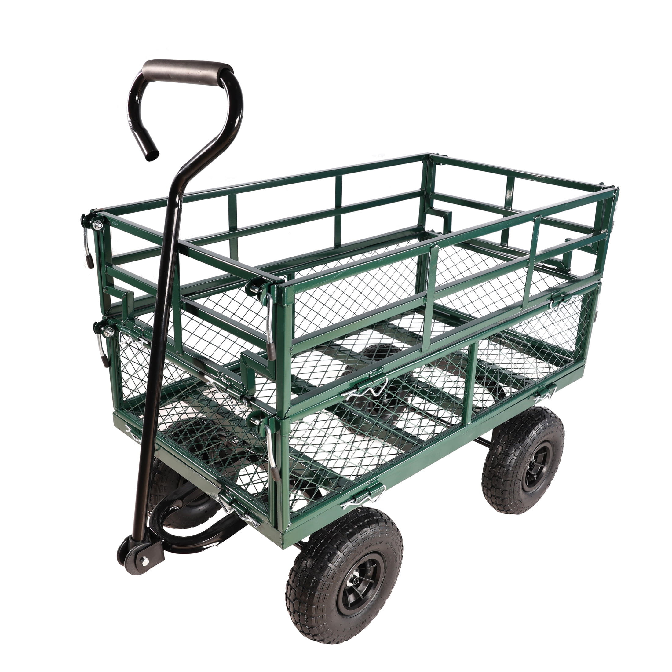 KOFUN 600 Lbs Heavy Duty Steel Garden Cart, Outdoor Metal Yard Utility ...