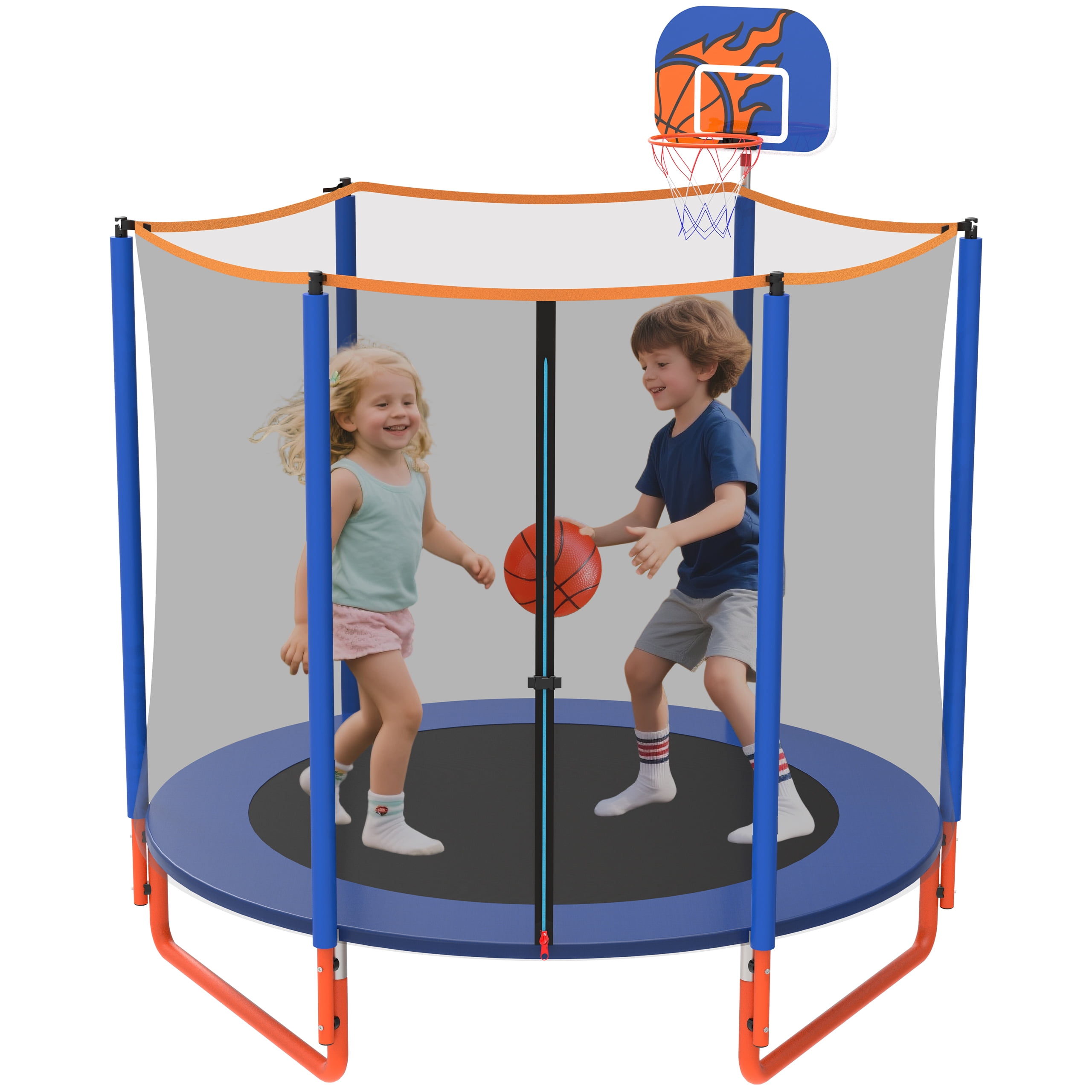"KOFUN 55"" Mini Trampoline, Indoor/Outdoor, Safety Net & Pit Balls ...