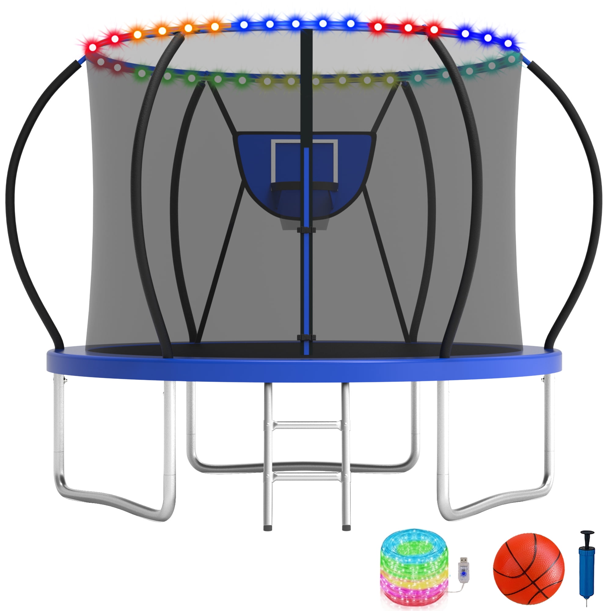 KOFUN Trampoline with Basketball Hoop & Light, 8FT Trampoline for ...