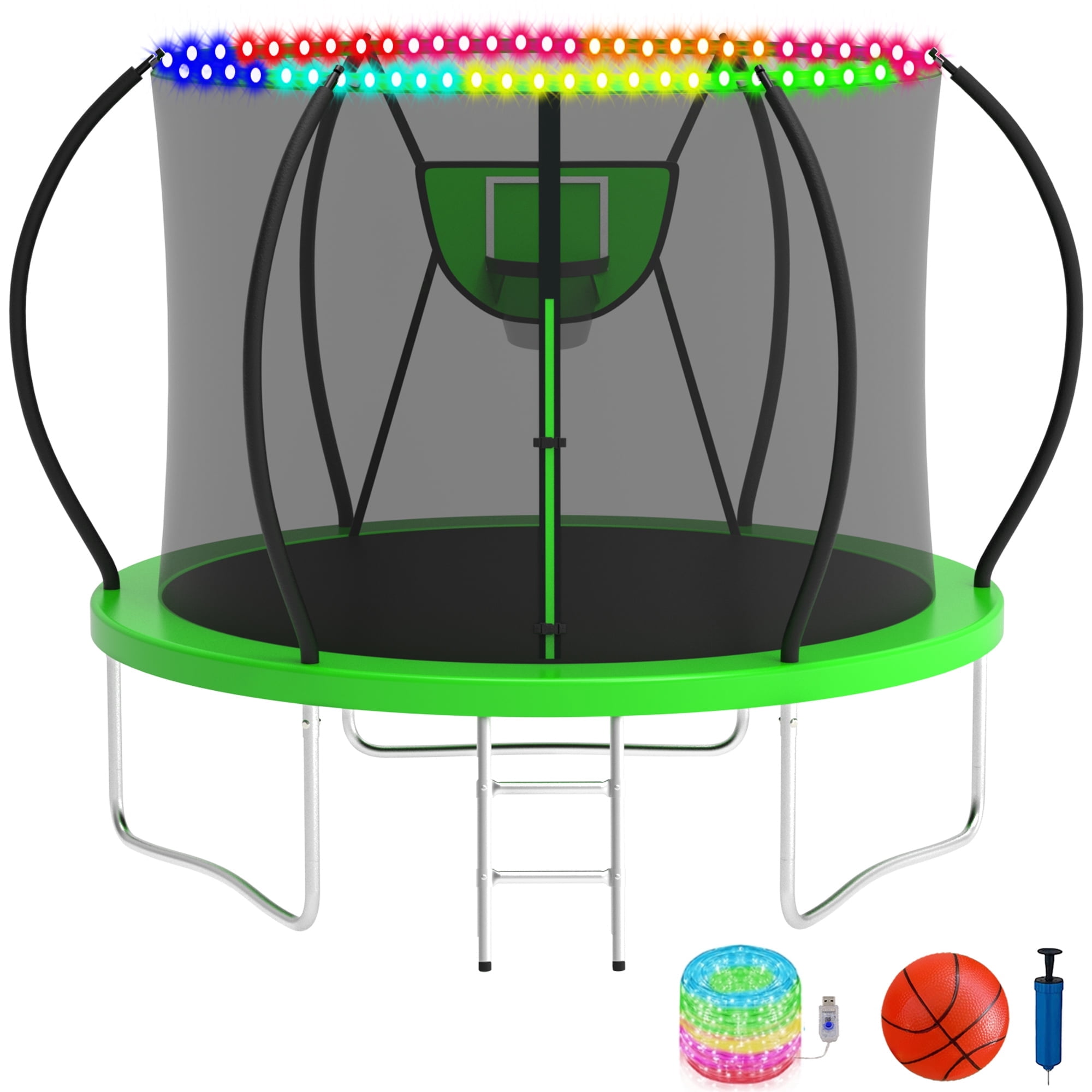 KOFUN Trampoline with Basketball Hoop & Light, 1500lbs 8FT 10FT 12FT ...