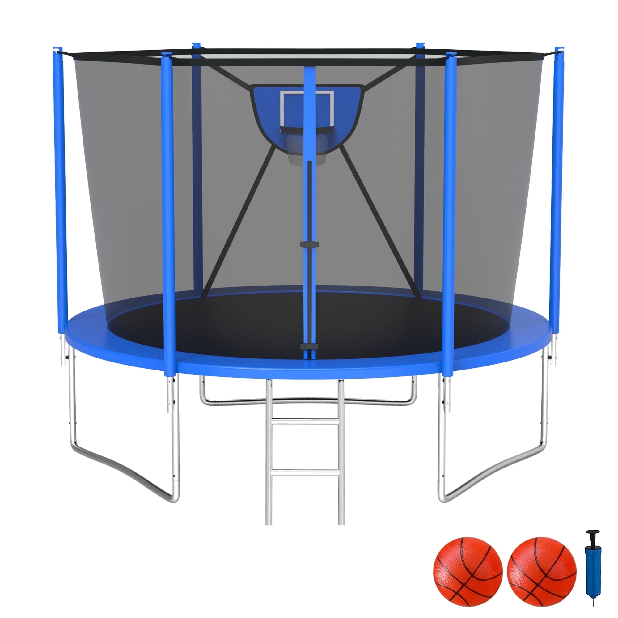 KOFUN Trampoline with Adjustable Basketball Hoop, 1500lbs 10FT 12FT ...