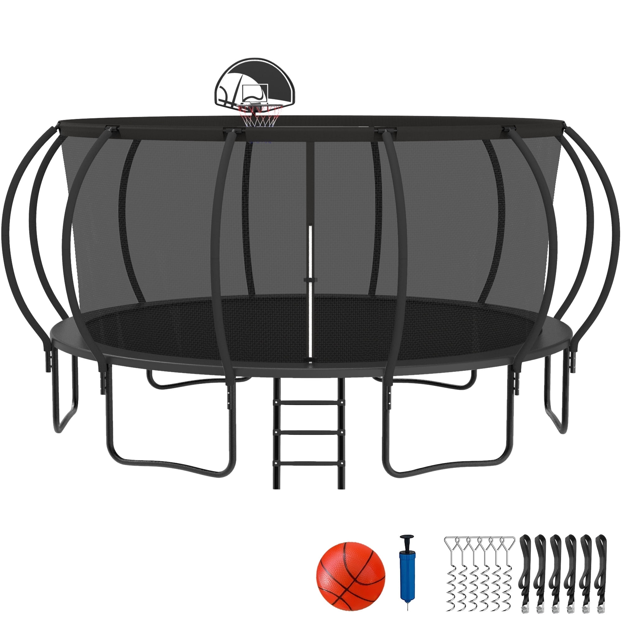 KOFUN Trampoline with Basketball Hoop, 8FT 10FT 12FT 14FT 15FT 16FT ...